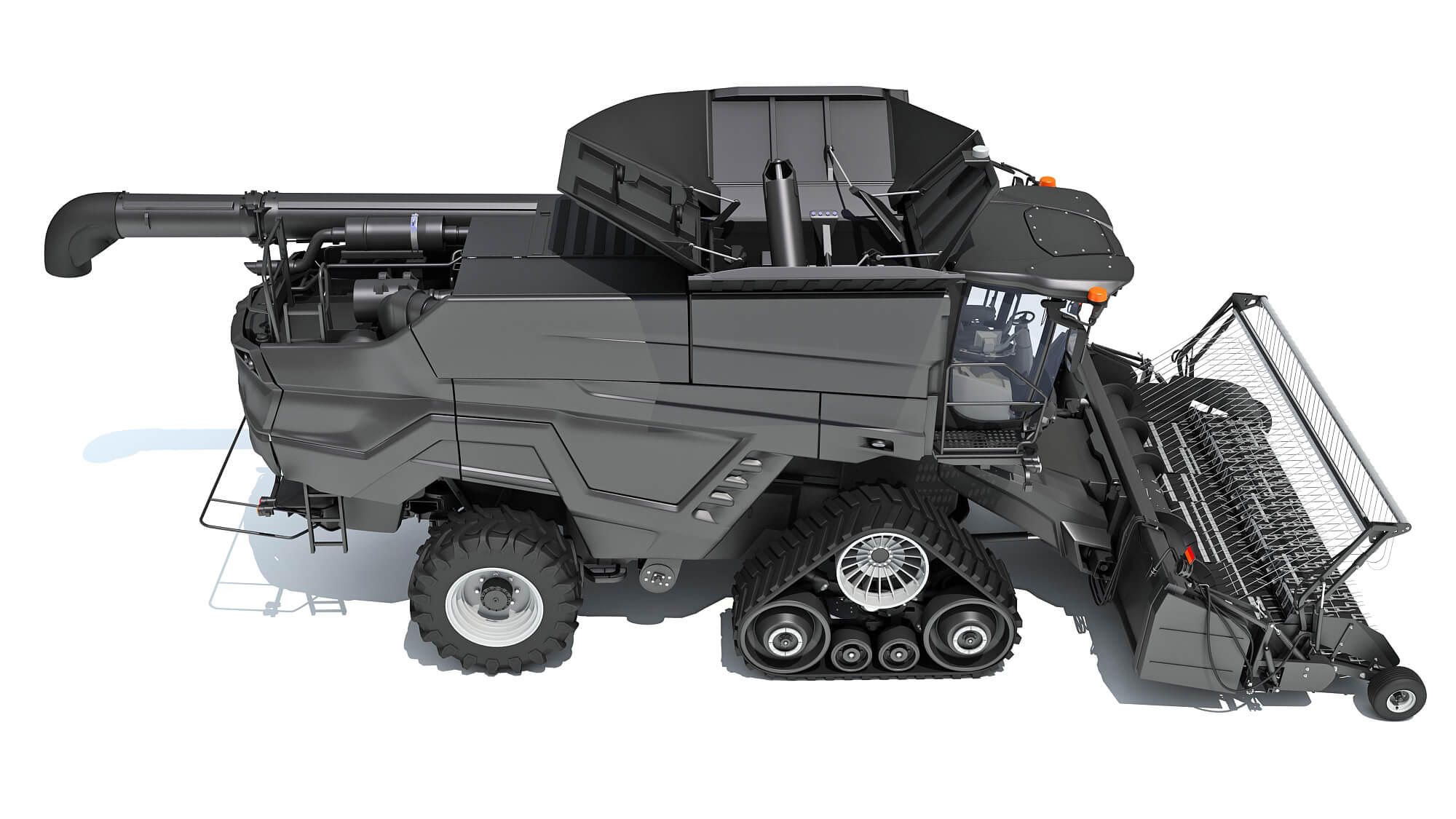 Black Combine Harvester V5 - 3D Model by 3D Horse