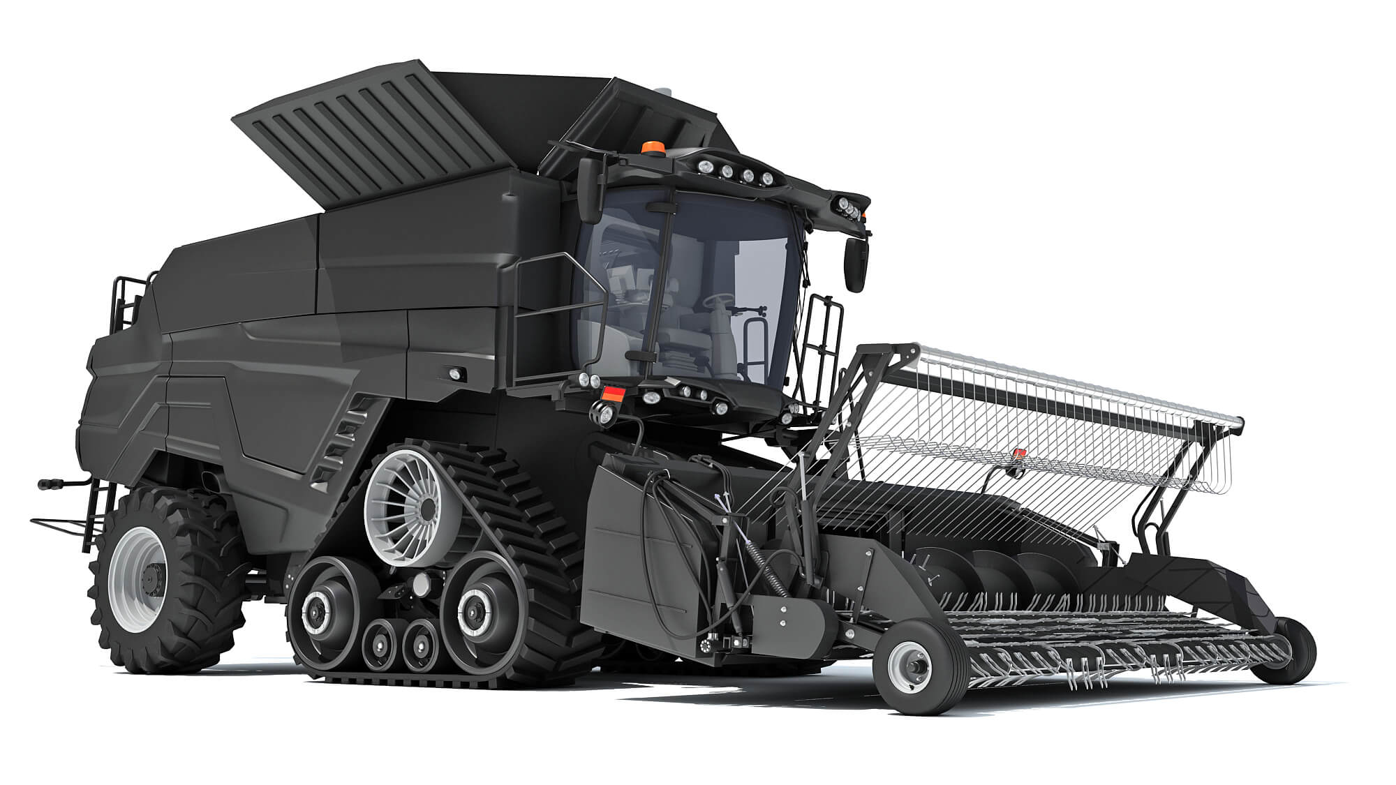 Black Combine Harvester V5 - 3D Model by 3D Horse