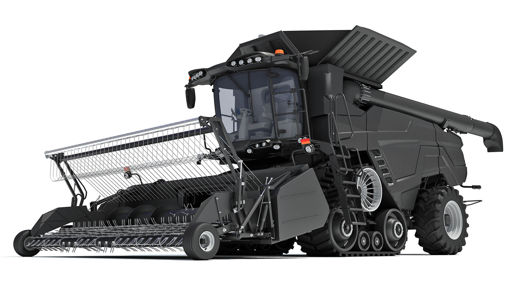 Black Combine Harvester V5 - 3D Model by 3D Horse
