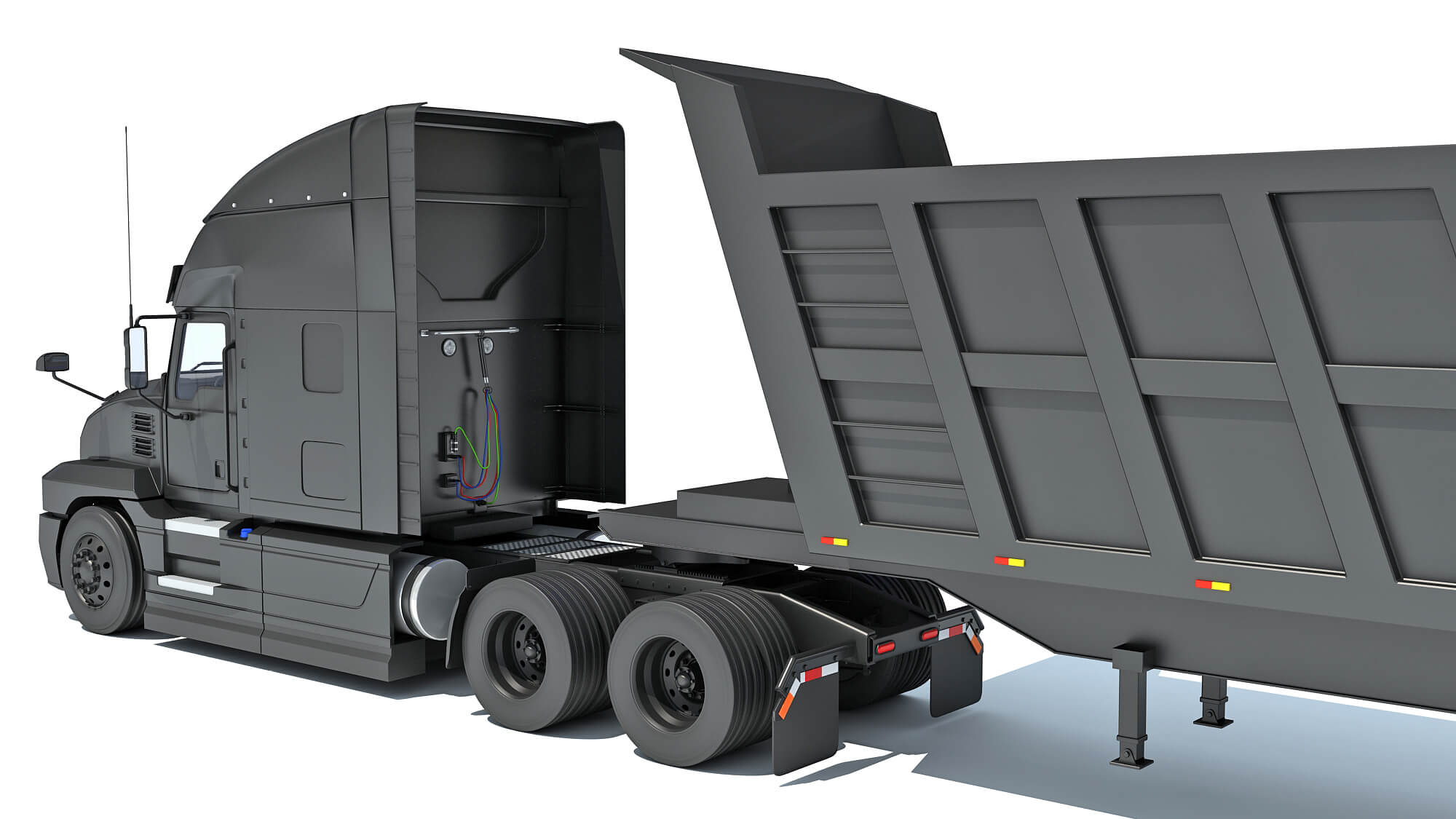 Black Truck with Tipper Trailer - 3D Model by 3D Horse