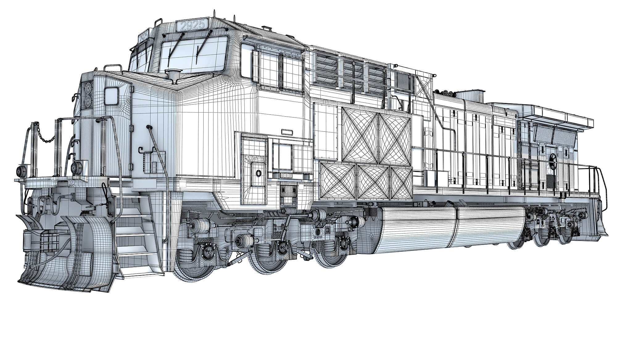 BNSF Diesel Locomotive AC4400CW - 3D Model by 3D Horse