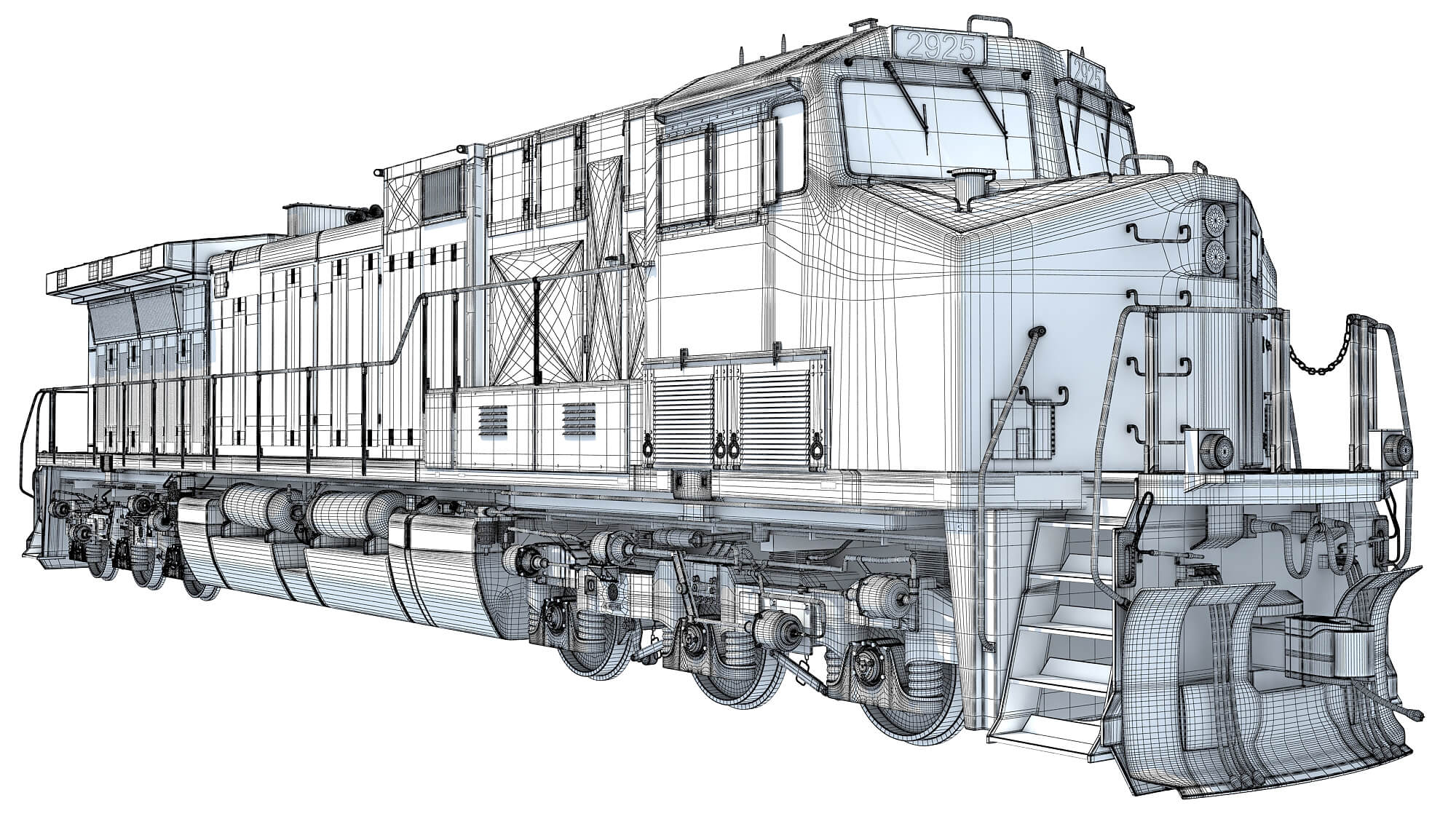 BNSF Diesel Locomotive AC4400CW - 3D Model by 3D Horse