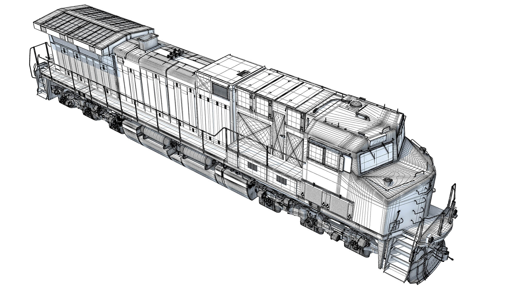 BNSF Diesel Locomotive AC4400CW - 3D Model by 3D Horse
