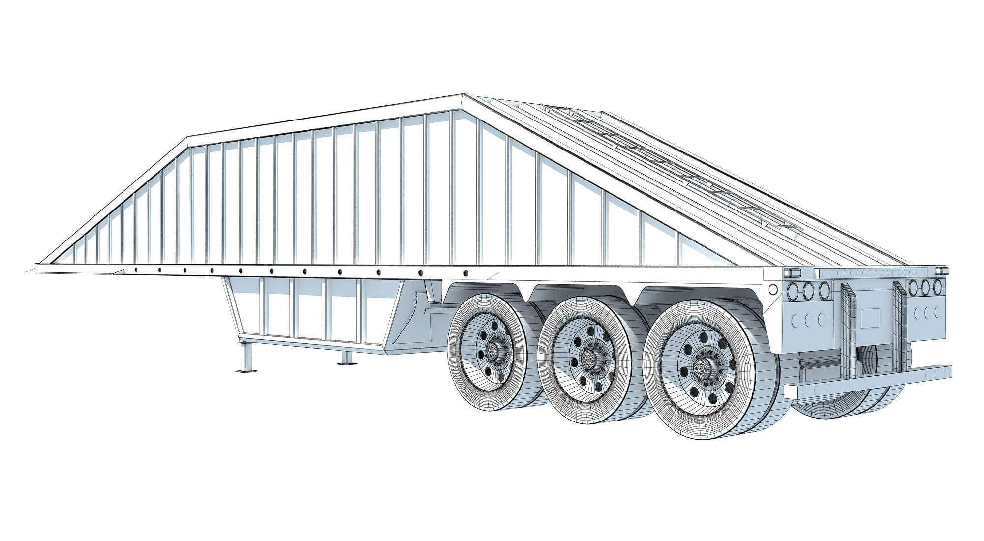 Bottom Dump Trailer 2 - 3D Model by 3D Horse