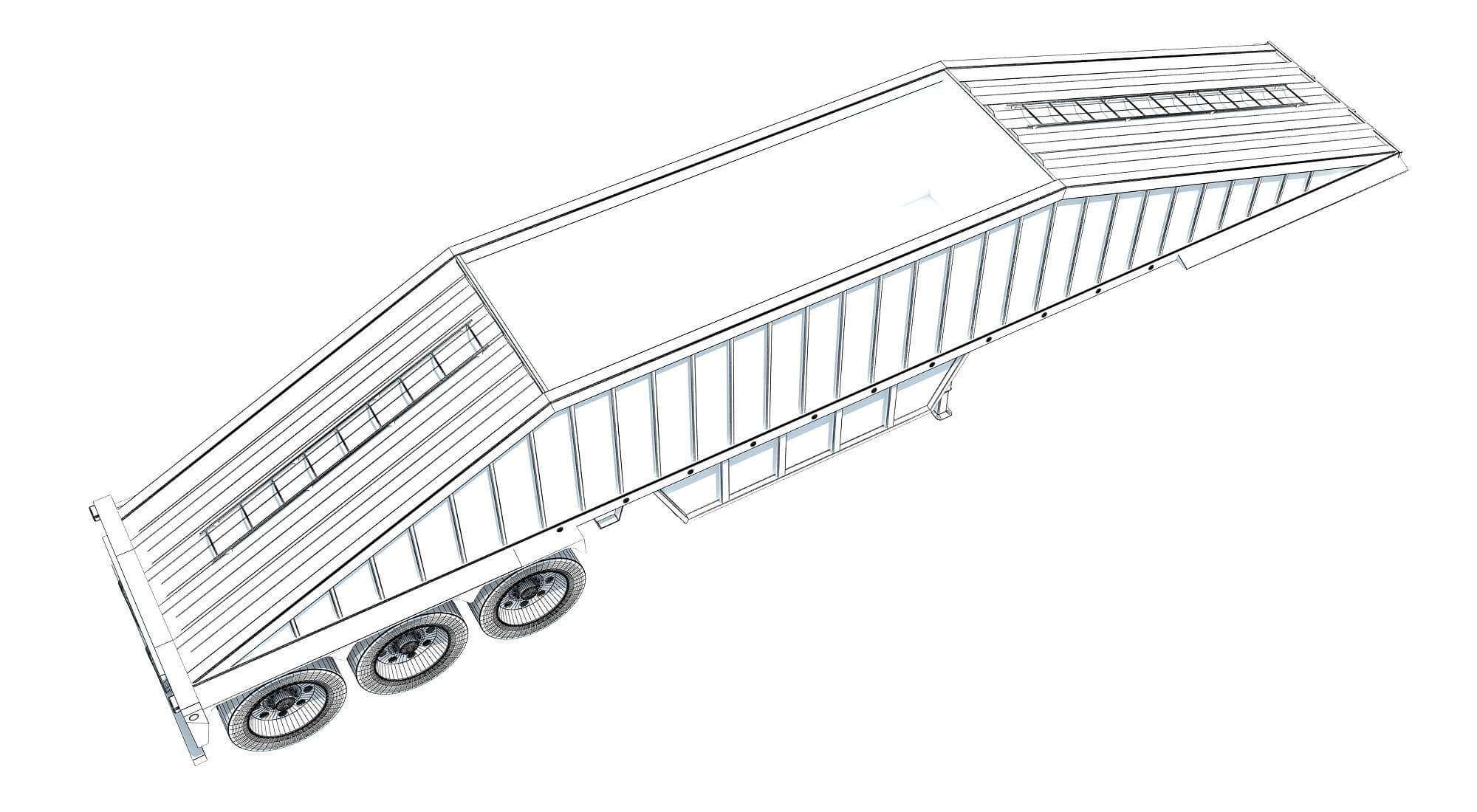 Bottom Dump Trailer 2 - 3D Model by 3D Horse