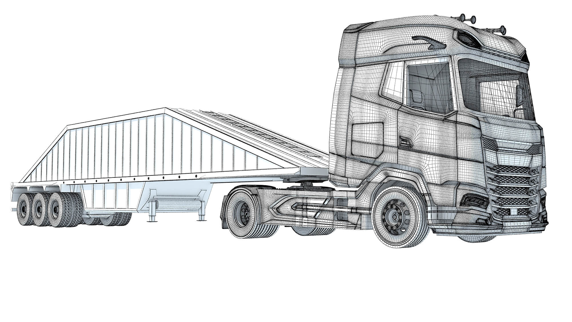 Bottom Dump Truck - 3D Model by 3D Horse