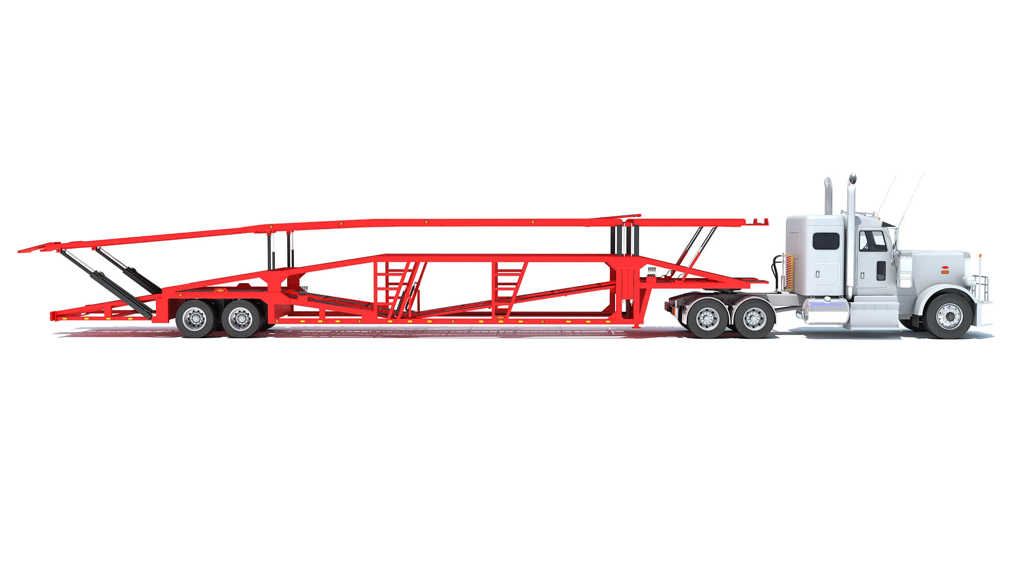 Car Carrier Semi Truck Trailer - 3D Model by 3D Horse