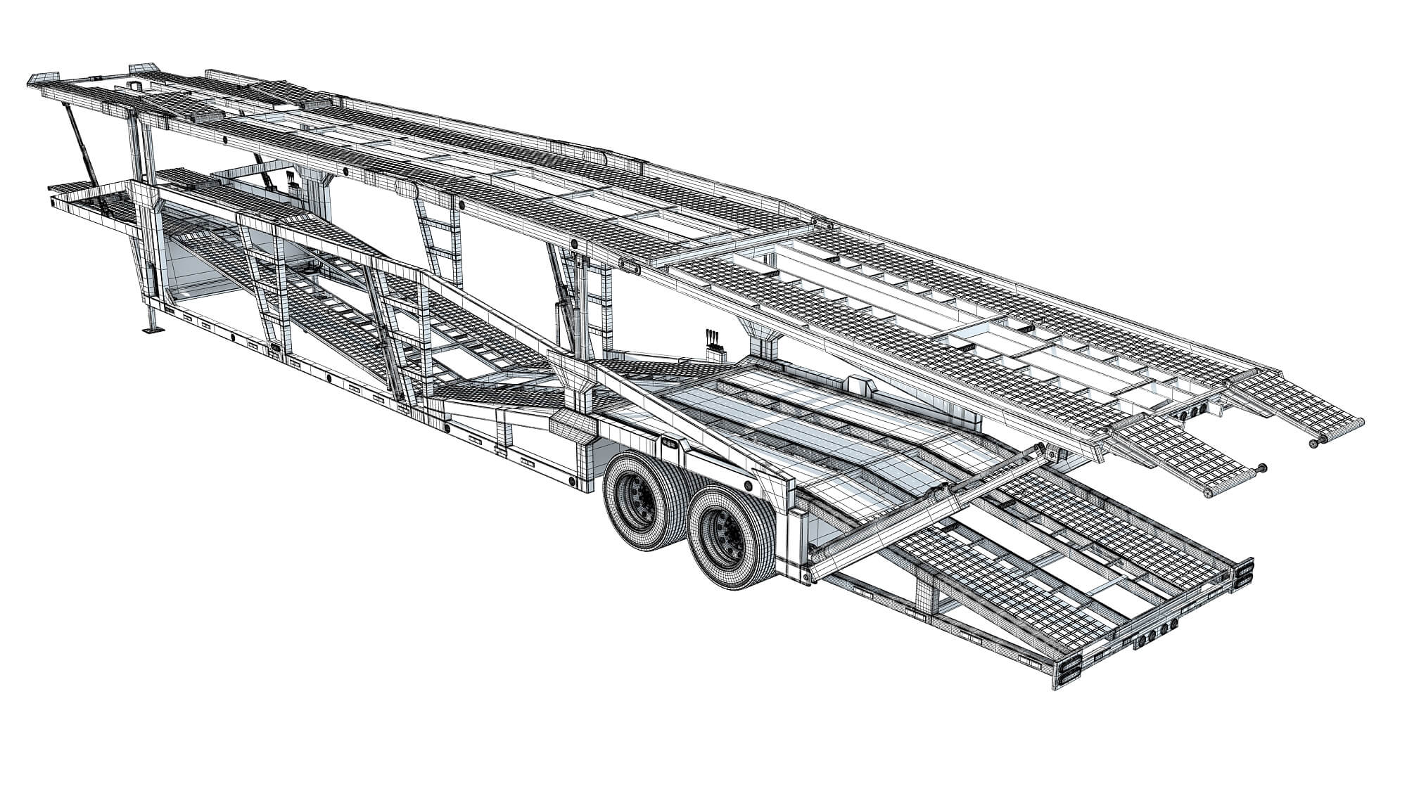 Car Carrier Trailer - 3D Model by 3D Horse