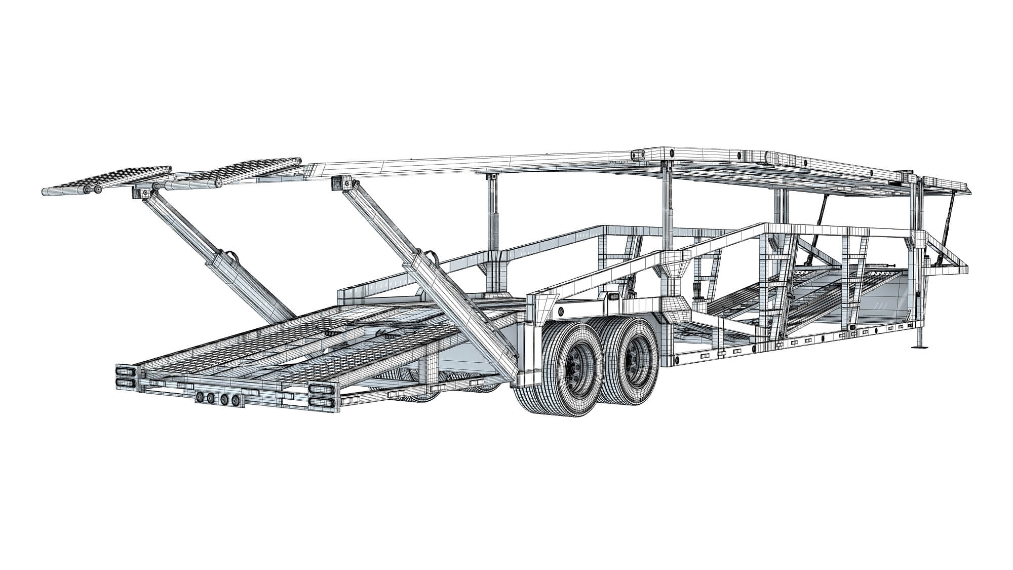 Car Carrier Trailer - 3D Model by 3D Horse