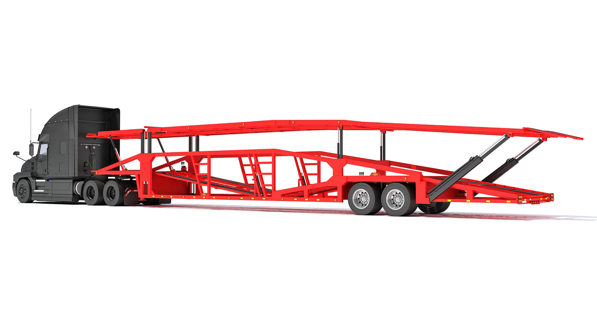 Car Hauler Trailer Semi Truck 22 - 3D Model by 3D Horse