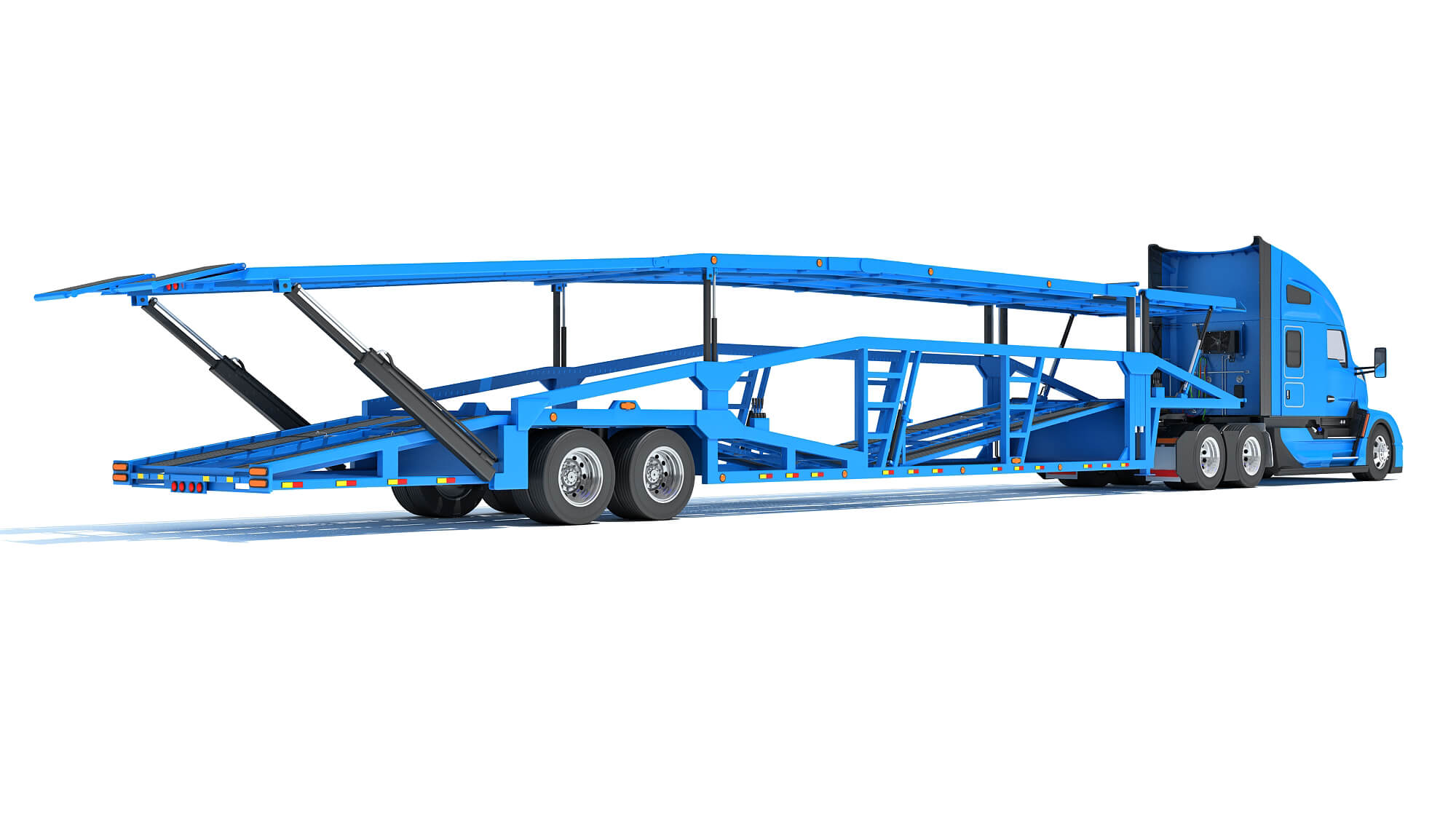 Car Hauler Trailer Semi Truck 222 - 3D Model by 3D Horse