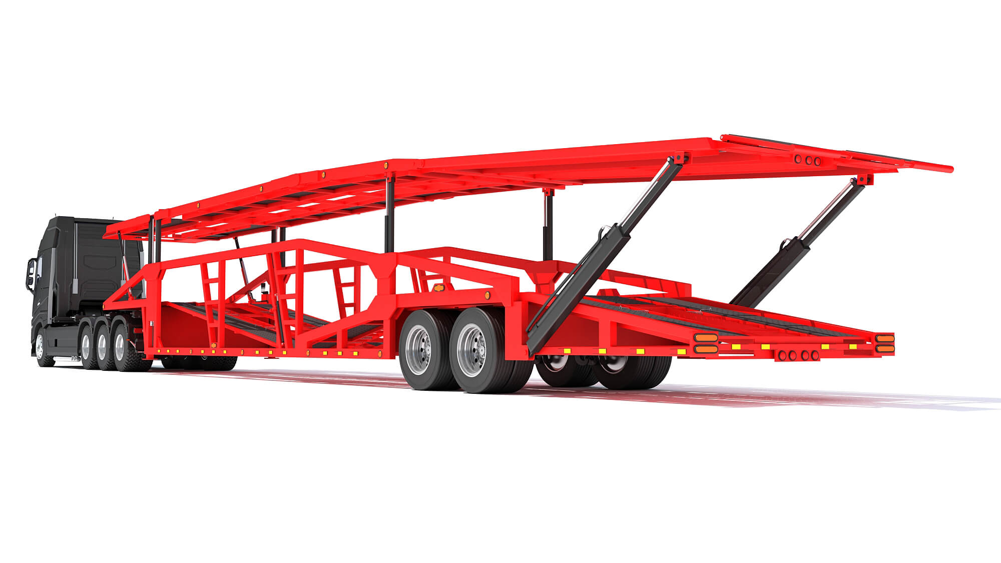Car Hauler Trailer Semi Truck 88 - 3D Model by 3D Horse