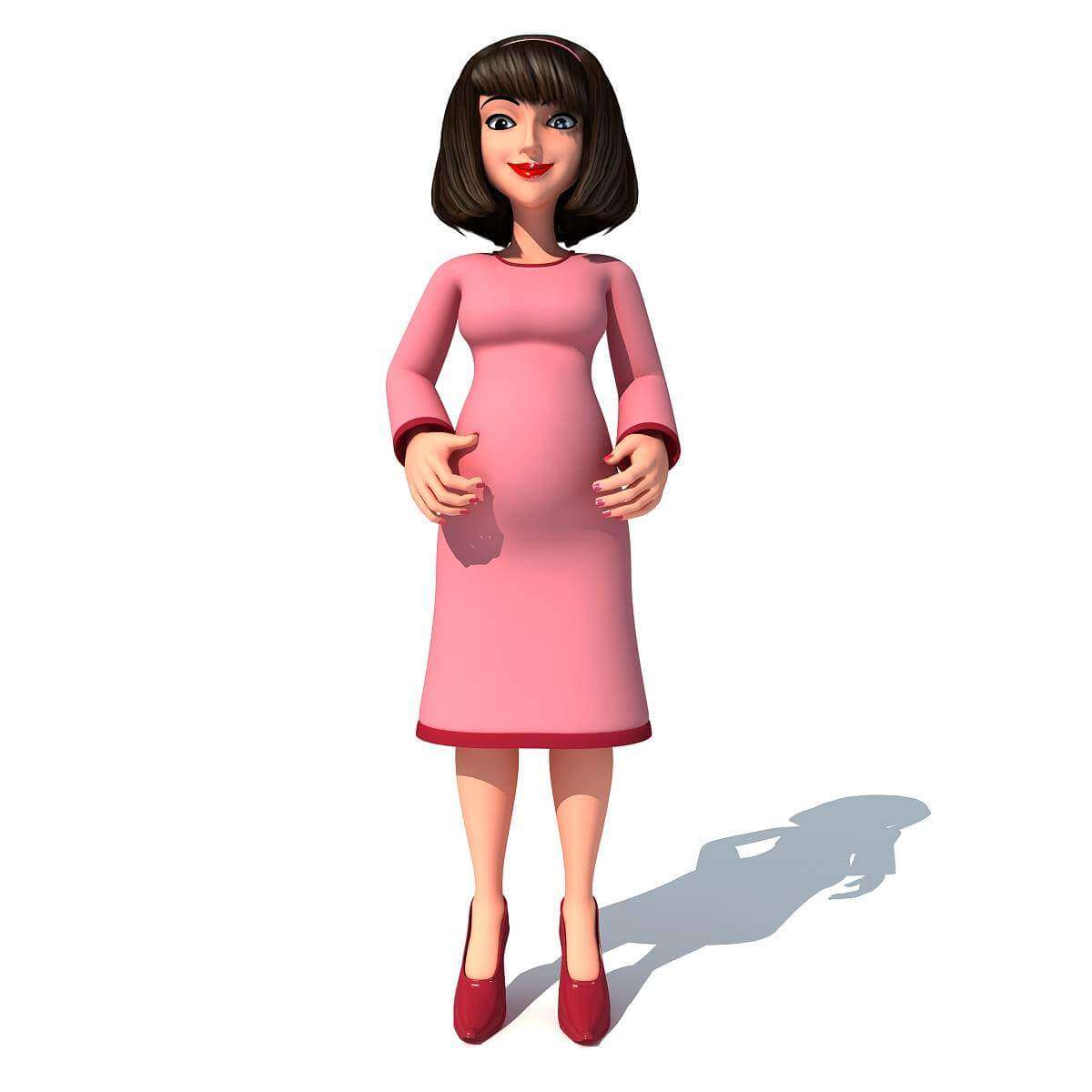Cartoon Pregnant Woman - 3D Model by 3D Horse