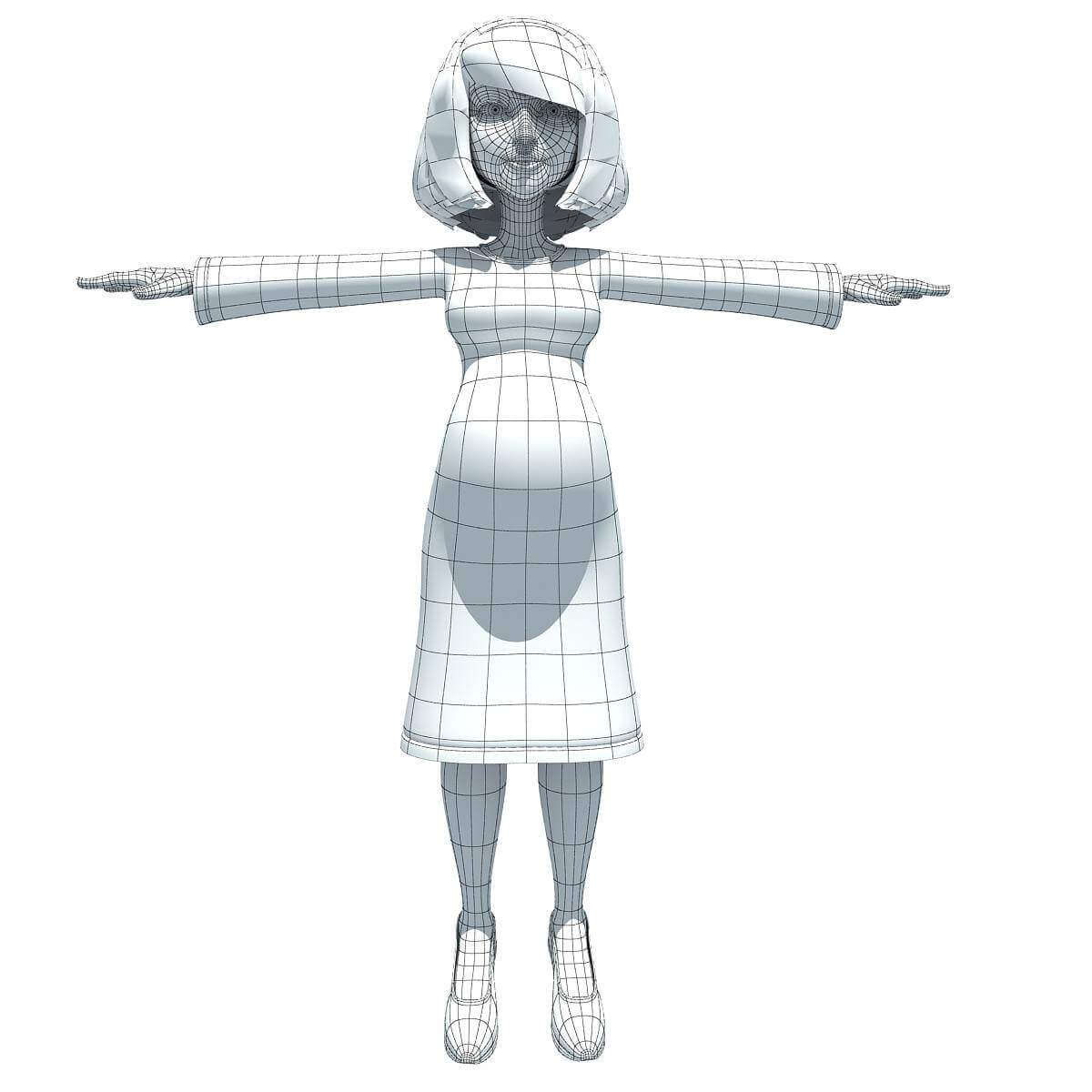 Cartoon Pregnant Woman - 3D Model by 3D Horse