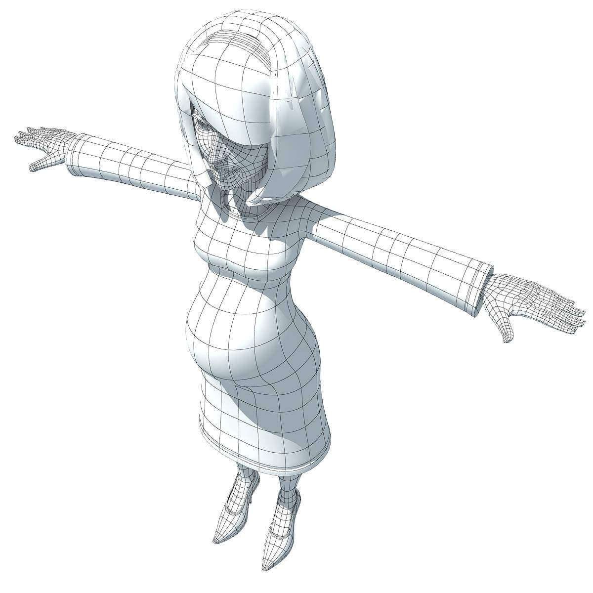 Cartoon Pregnant Woman - 3D Model by 3D Horse