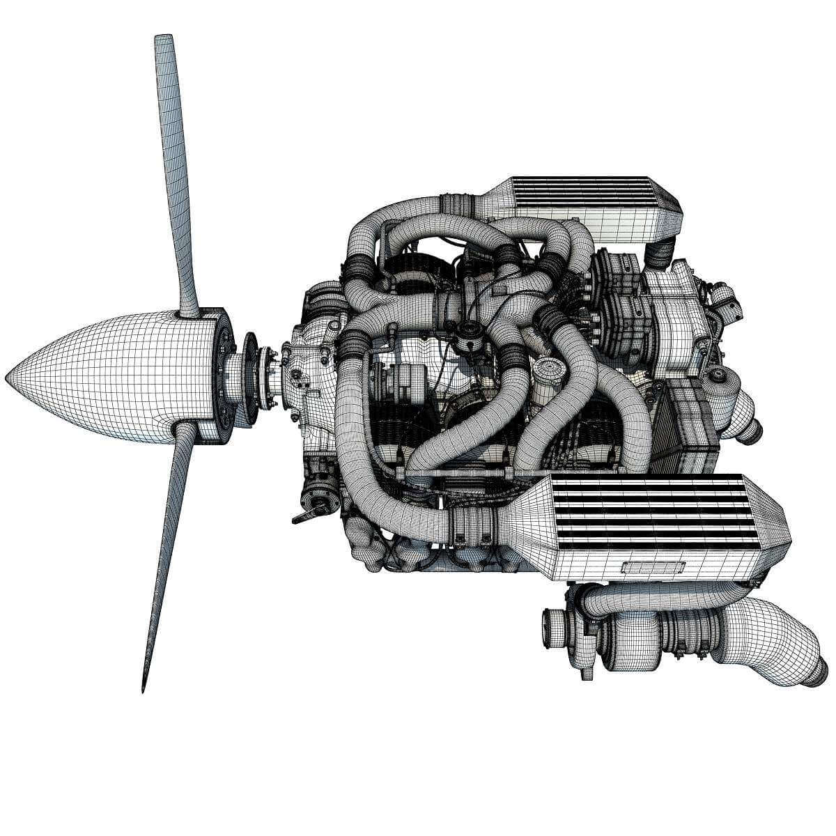 Continental IO-550 Aircraft Engine 3D Model by 3D Horse
