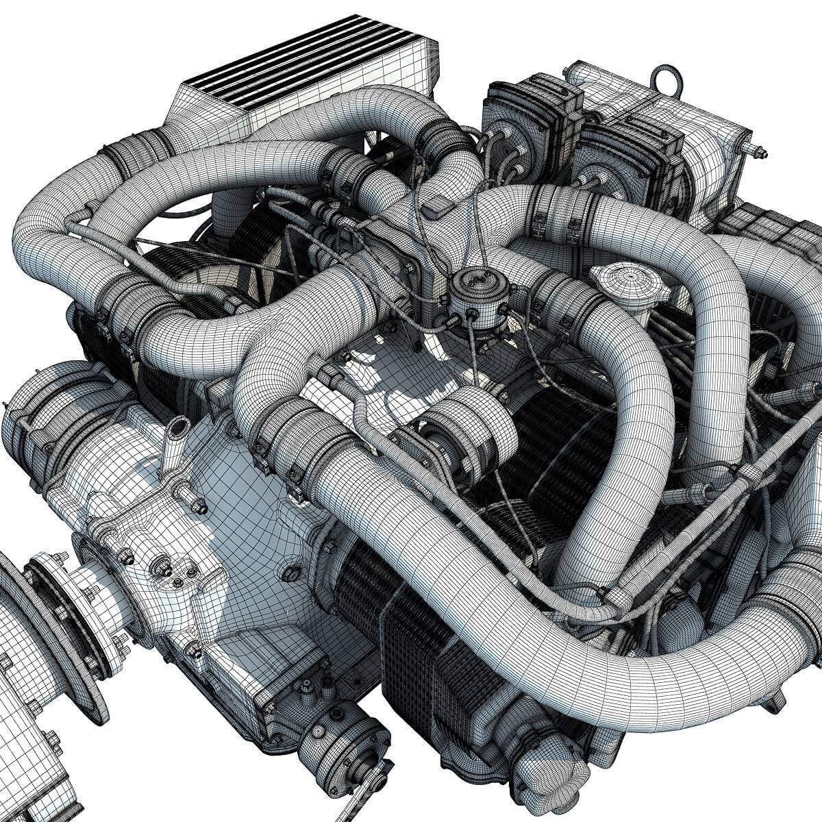 Continental IO-550 Aircraft Engine 3D Model by 3D Horse