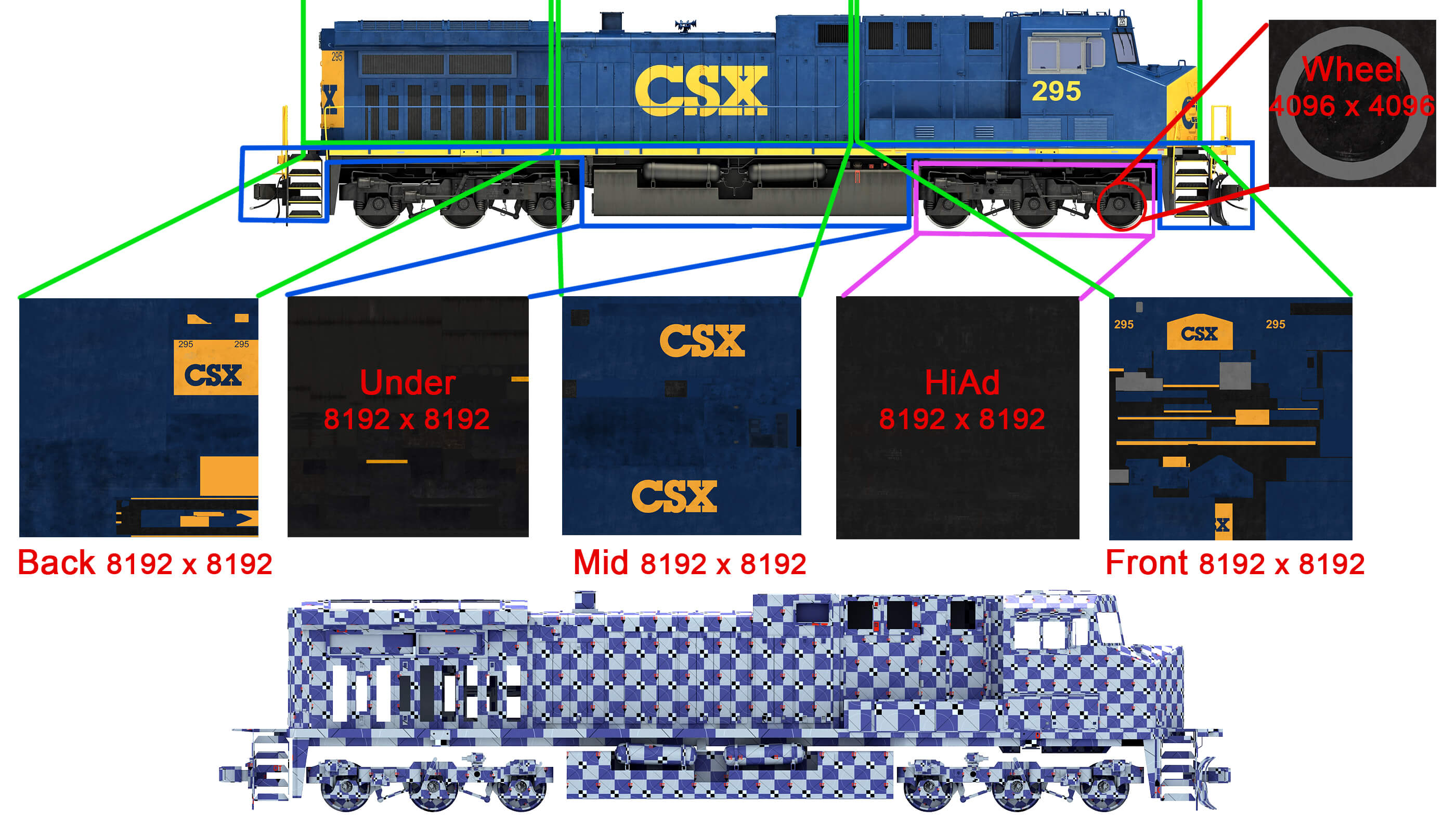 CSX Diesel Electric Locomotive - 3D Model by 3D Horse
