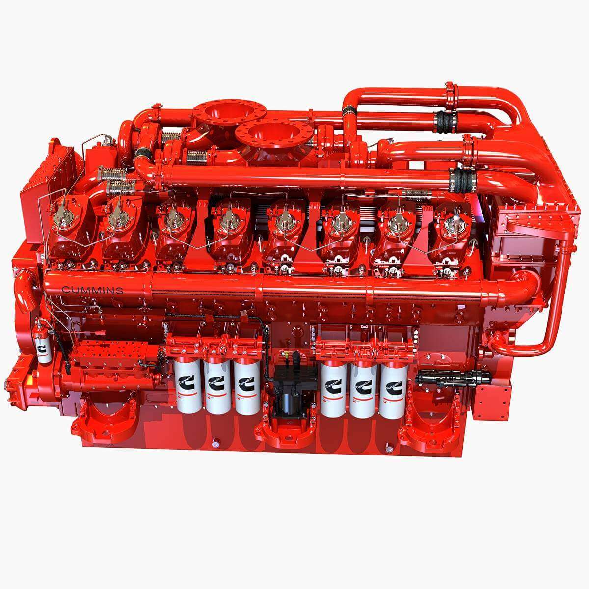 Cummins 16 Cylinder Diesel Engine - 3D Model by 3D Horse