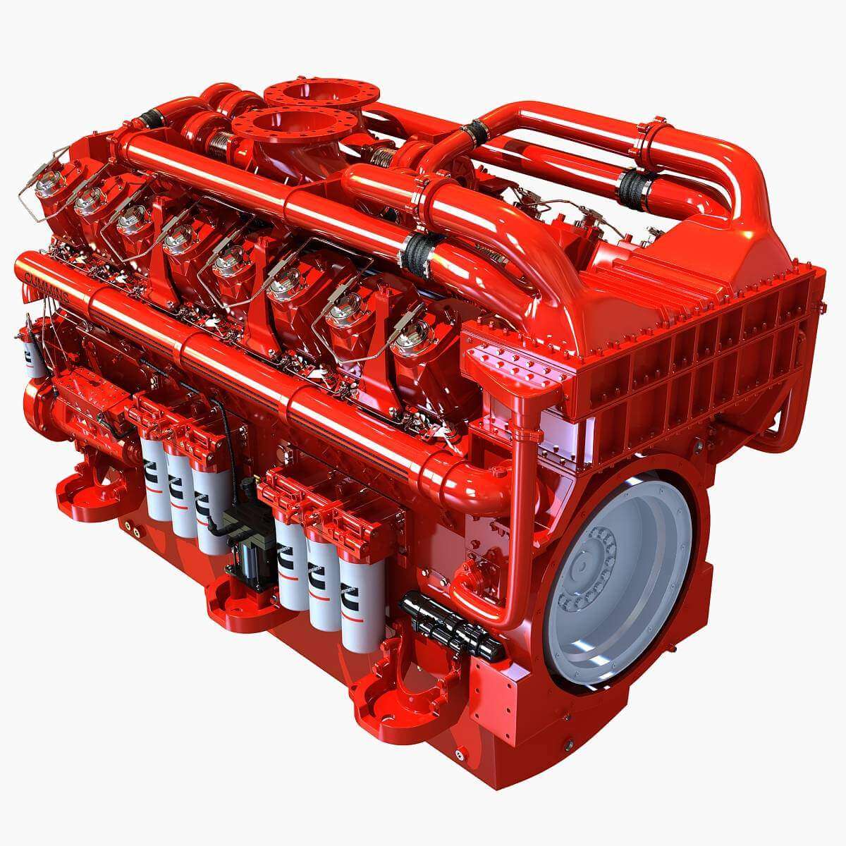 Cummins 16 Cylinder Diesel Engine - 3D Model by 3D Horse