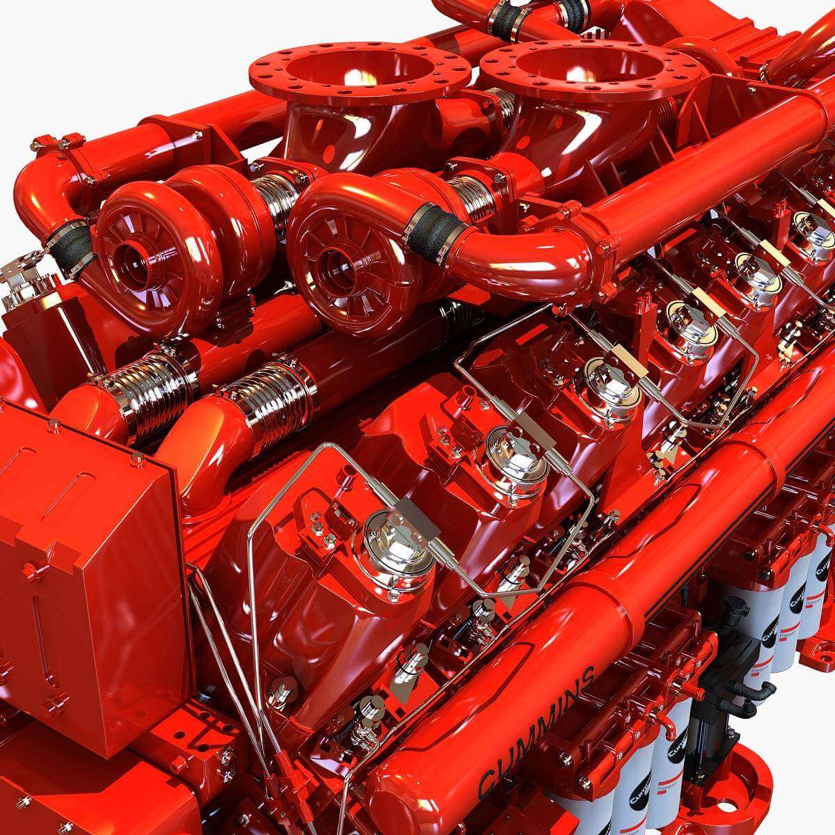 Cummins 16 Cylinder Diesel Engine - 3D Model by 3D Horse