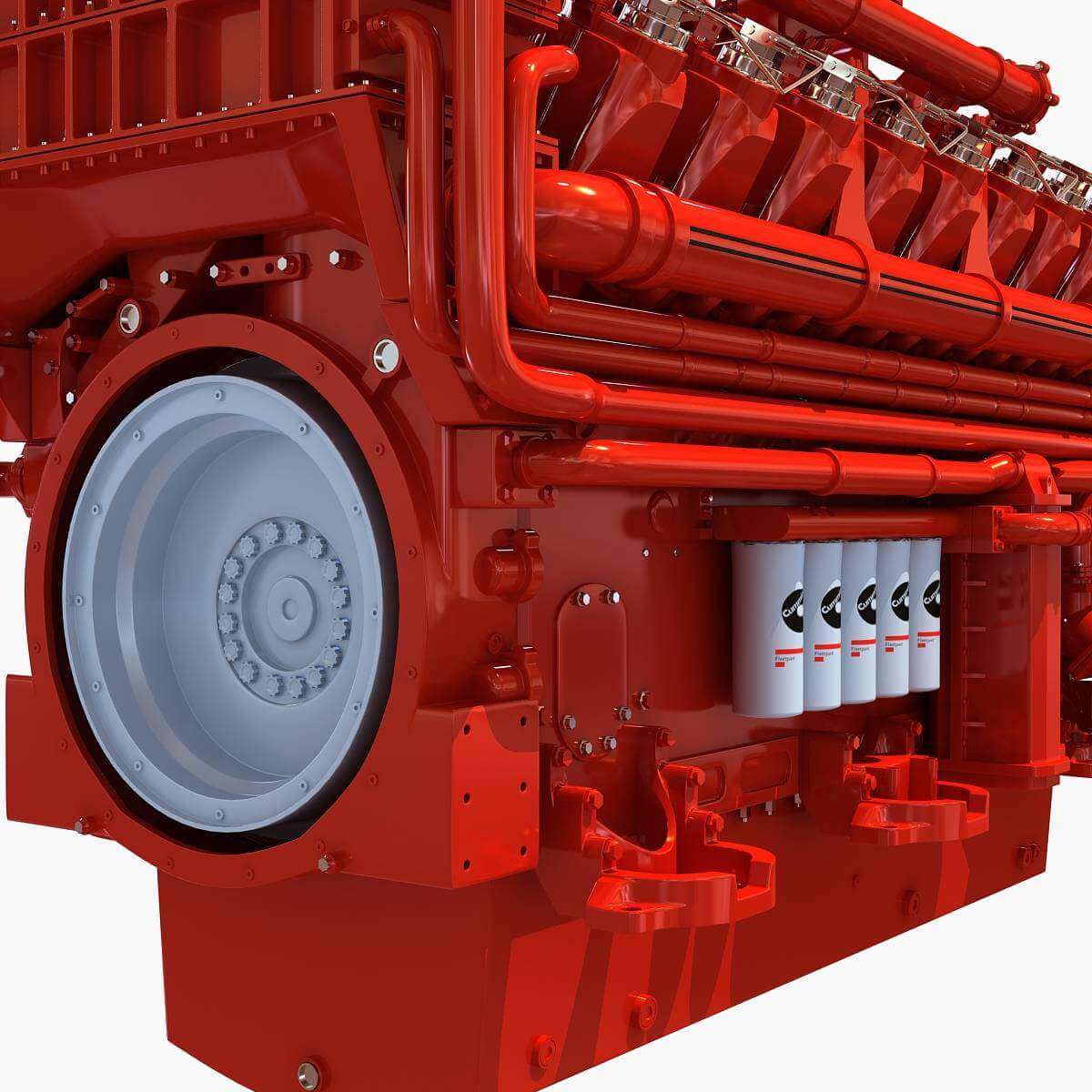 Cummins 16 Cylinder Diesel Engine - 3D Model by 3D Horse
