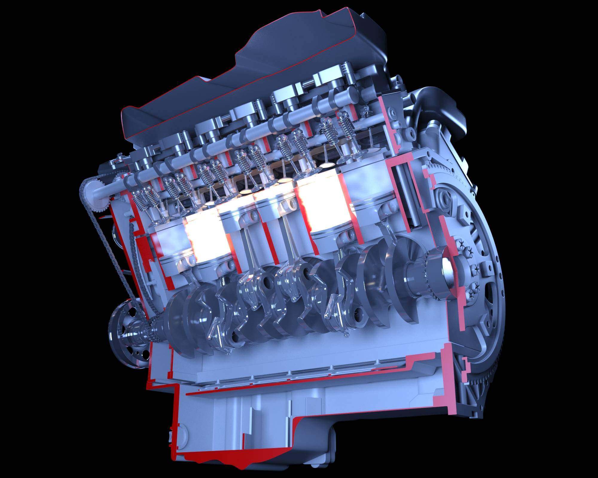 Cutaway V12 Engine with Ignition - 3D Model by 3D Horse