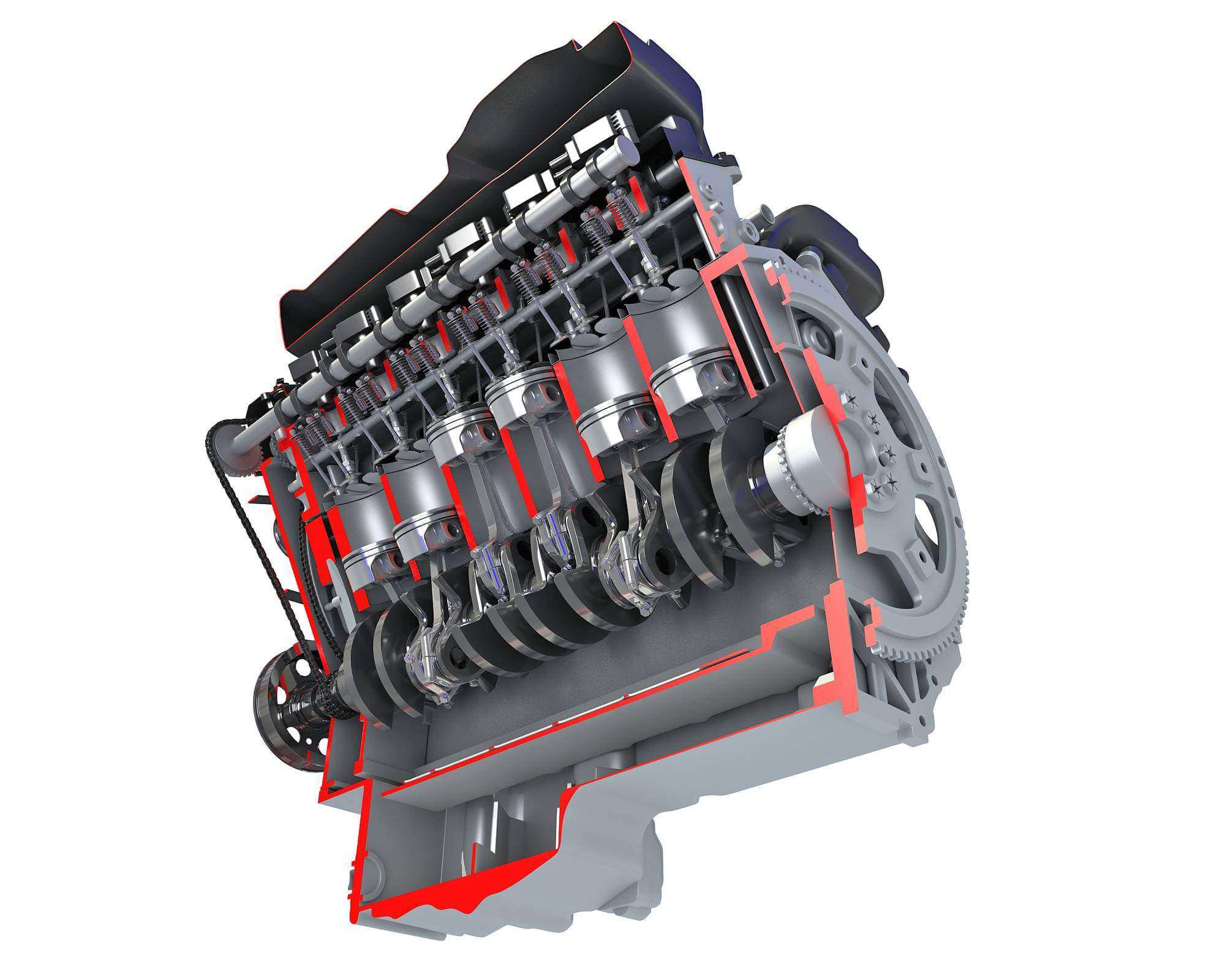 Cutaway V12 Engine with Ignition - 3D Model by 3D Horse
