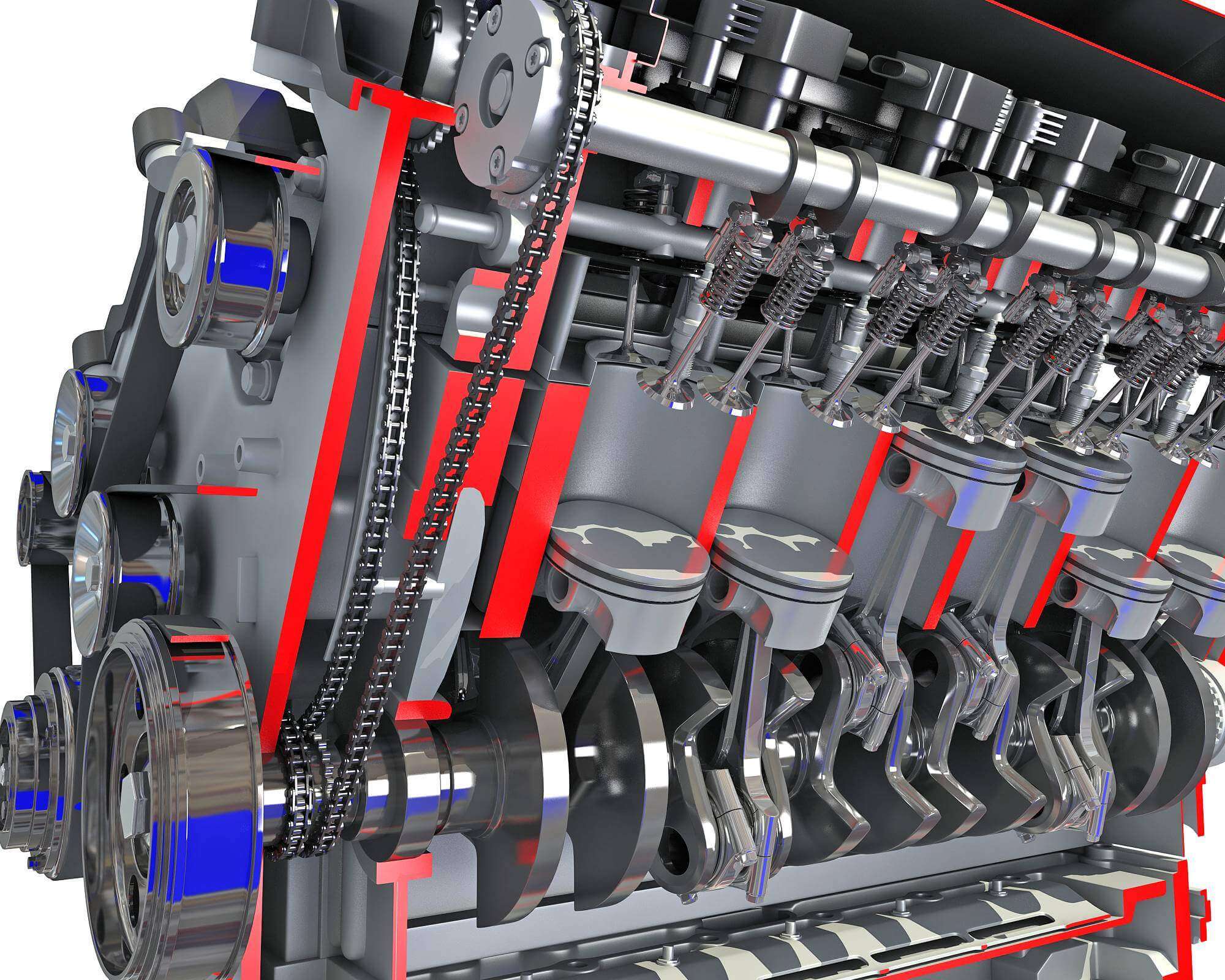 Cutaway V12 Engine - 3D Model by 3D Horse