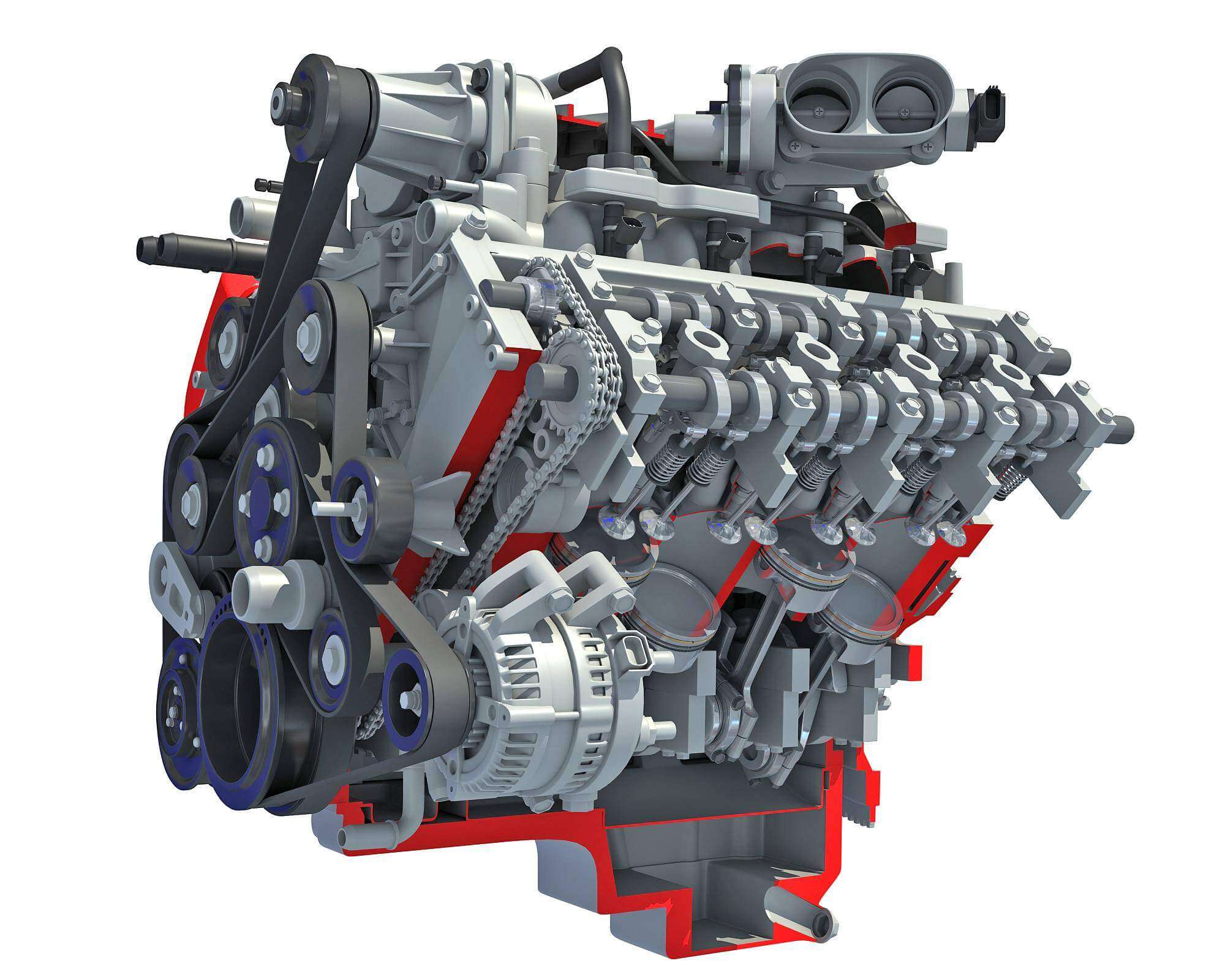 Cutaway V8 Engine - 3D Model by 3D Horse