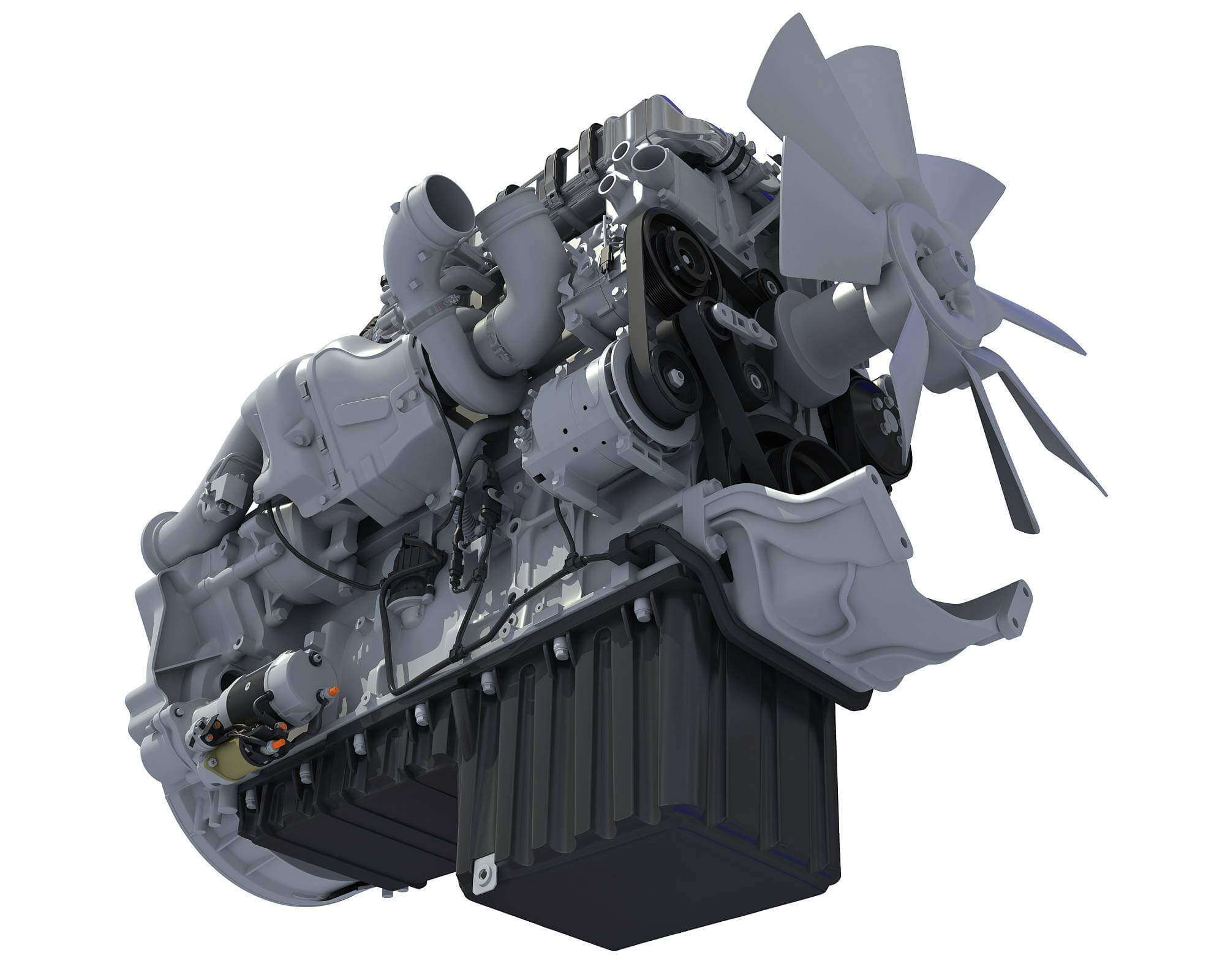 Detroit DD16 Truck Engine - 3D Model by 3D Horse