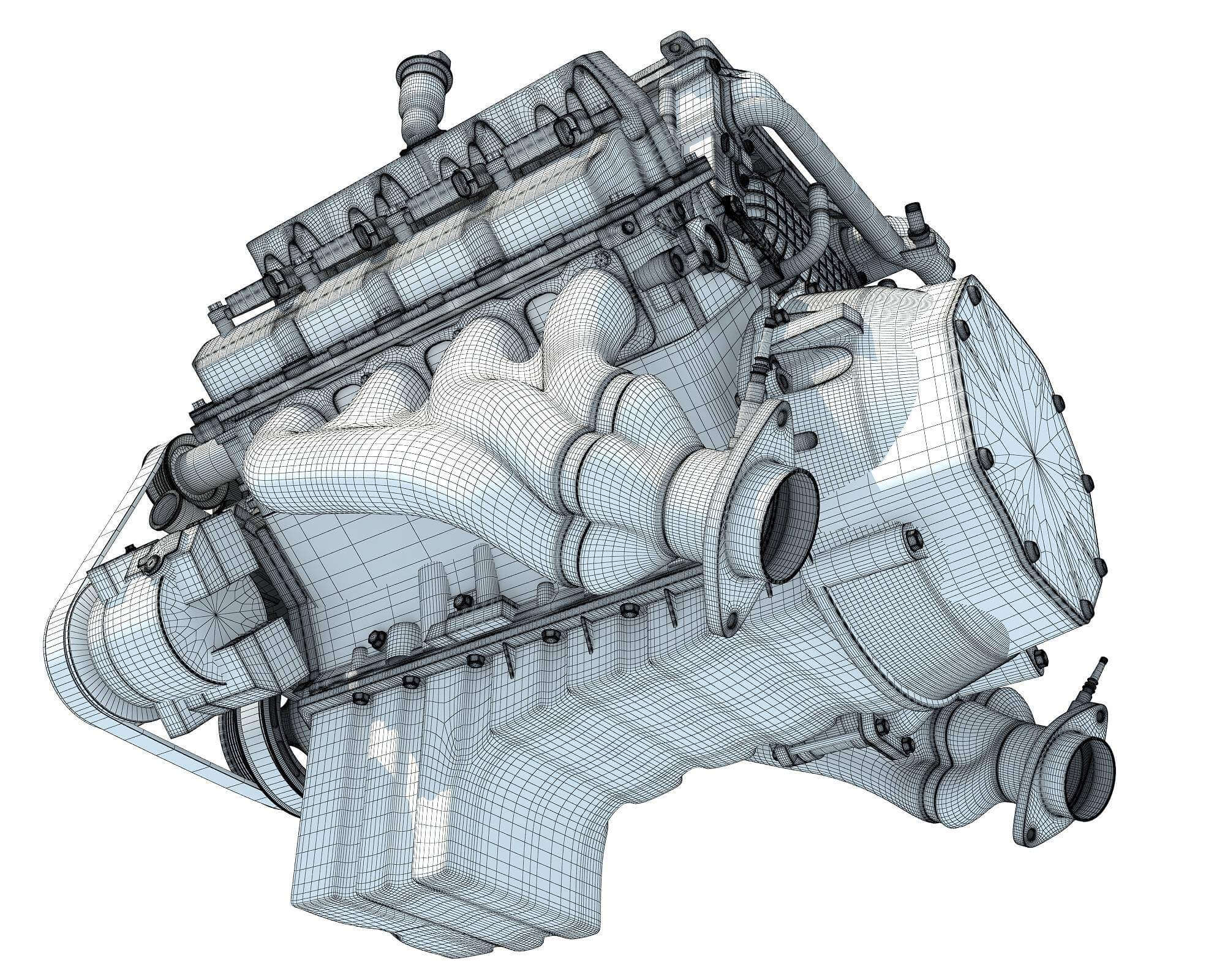 Dodge Supercharged HEMI V8 Engine - 3D Model by 3D Horse