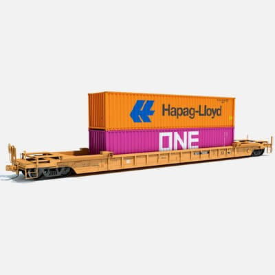 Double Stack Train Car - 3D Model by 3D Horse