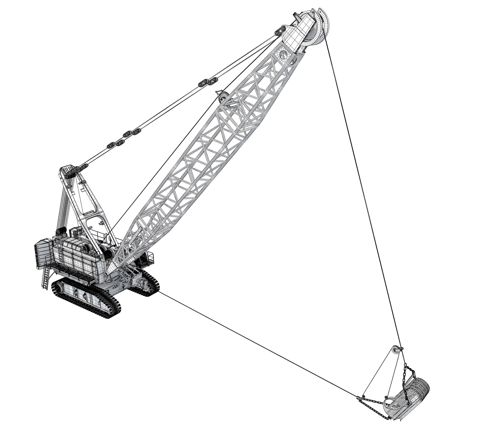 Dragline Excavator Mining Construction Machinery - 3D Model by 3D Horse