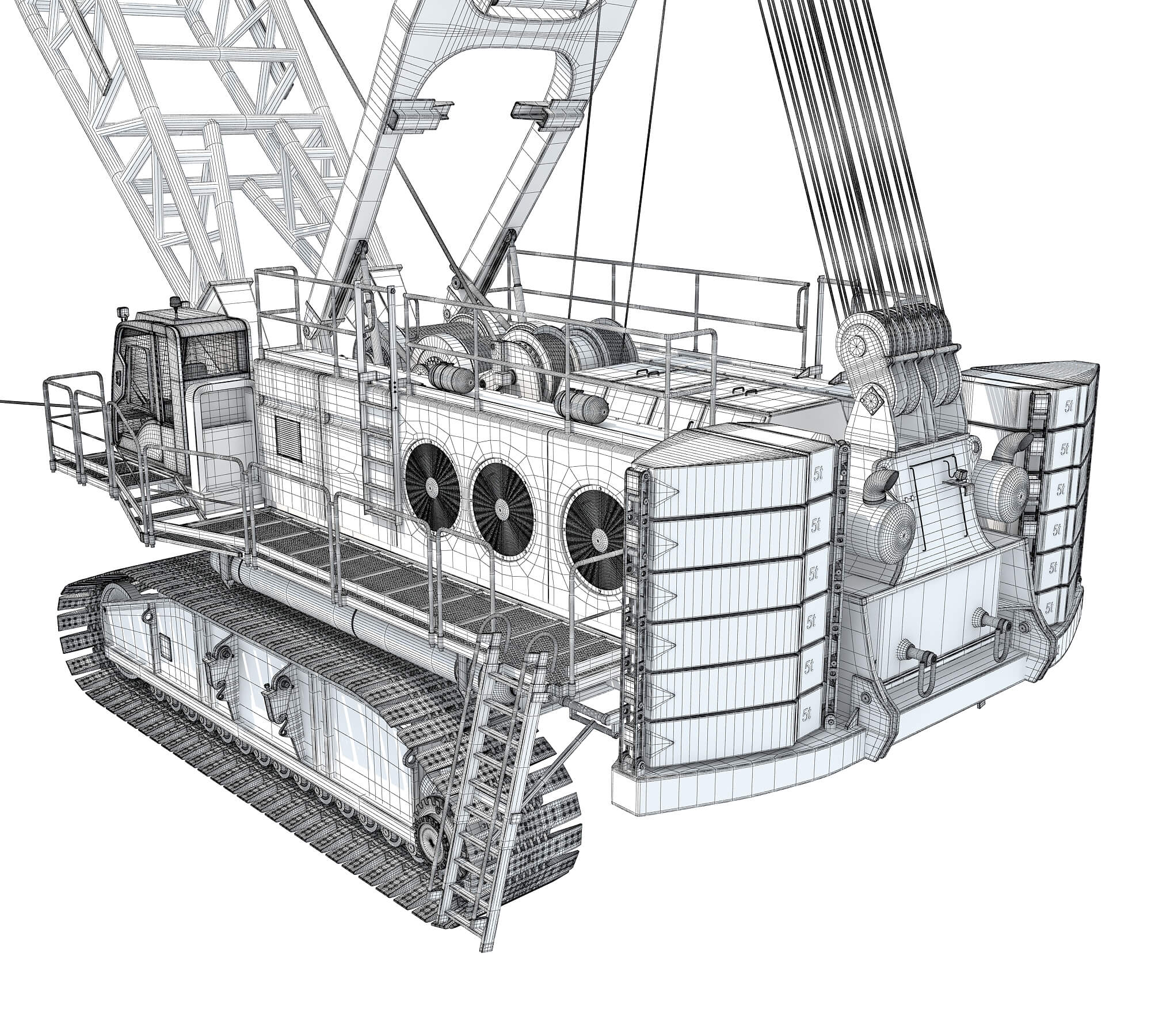 Dragline Excavator Mining Construction Machinery - 3D Model by 3D Horse