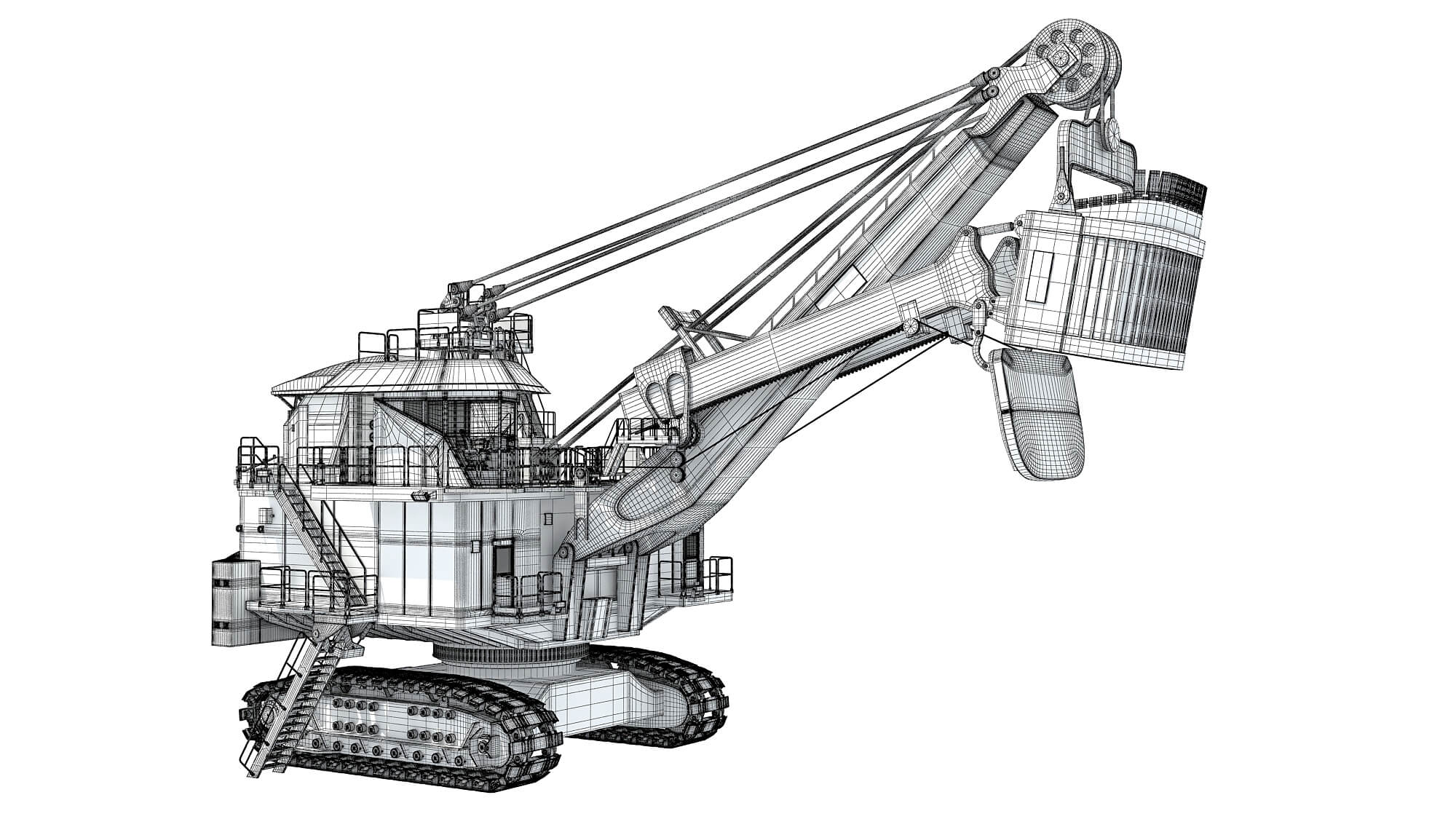 Electric Mining Rope Shovel - 3D Model by 3D Horse