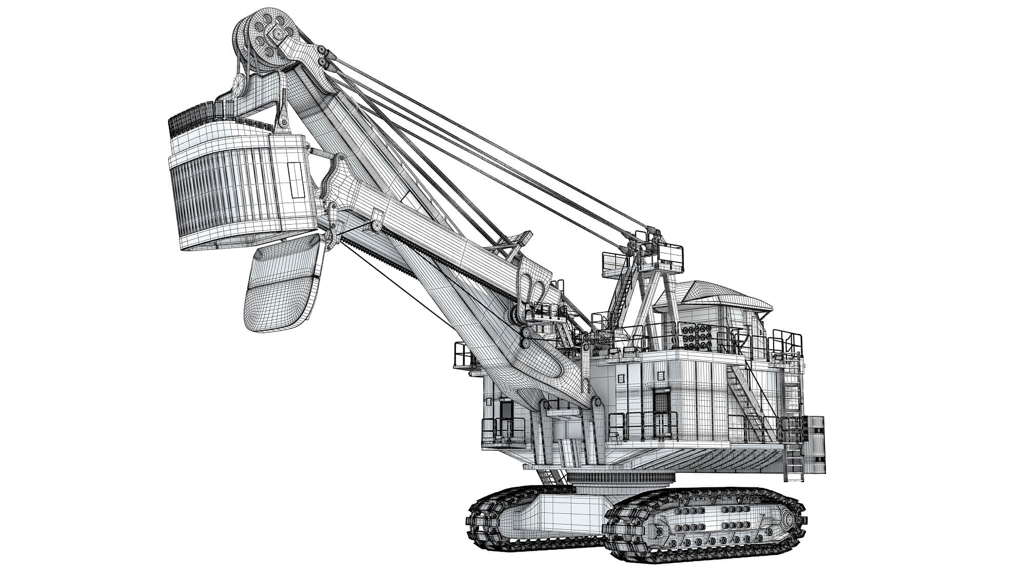 Electric Mining Rope Shovel - 3D Model by 3D Horse