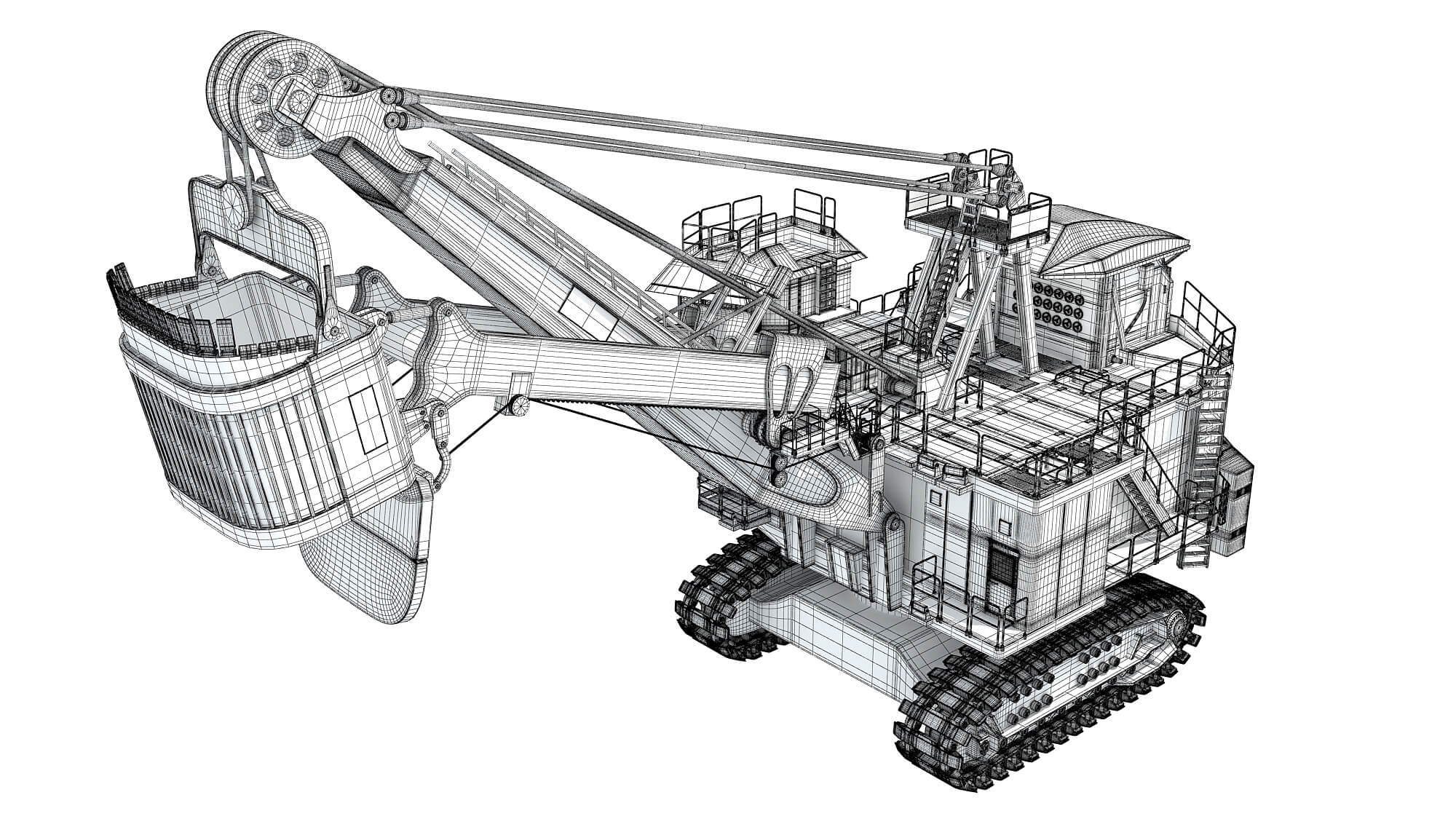Electric Mining Rope Shovel - 3D Model by 3D Horse