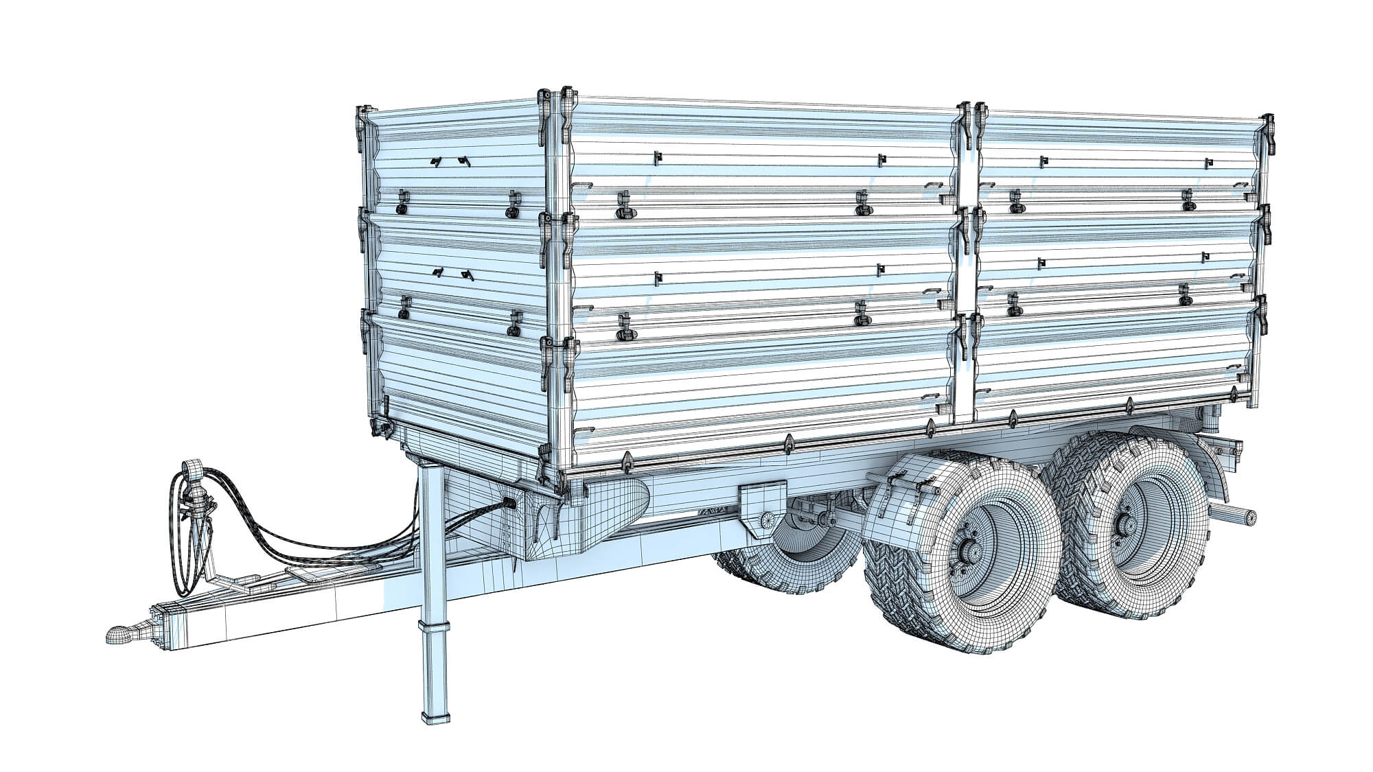Farm Tractor Trailer - 3D Model by 3D Horse