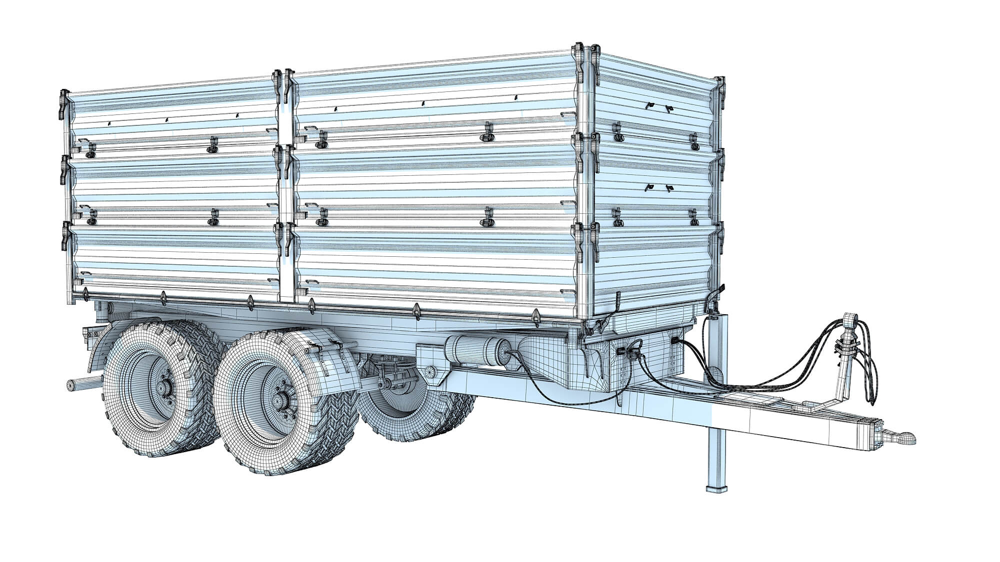 Farm Tractor Trailer - 3D Model by 3D Horse