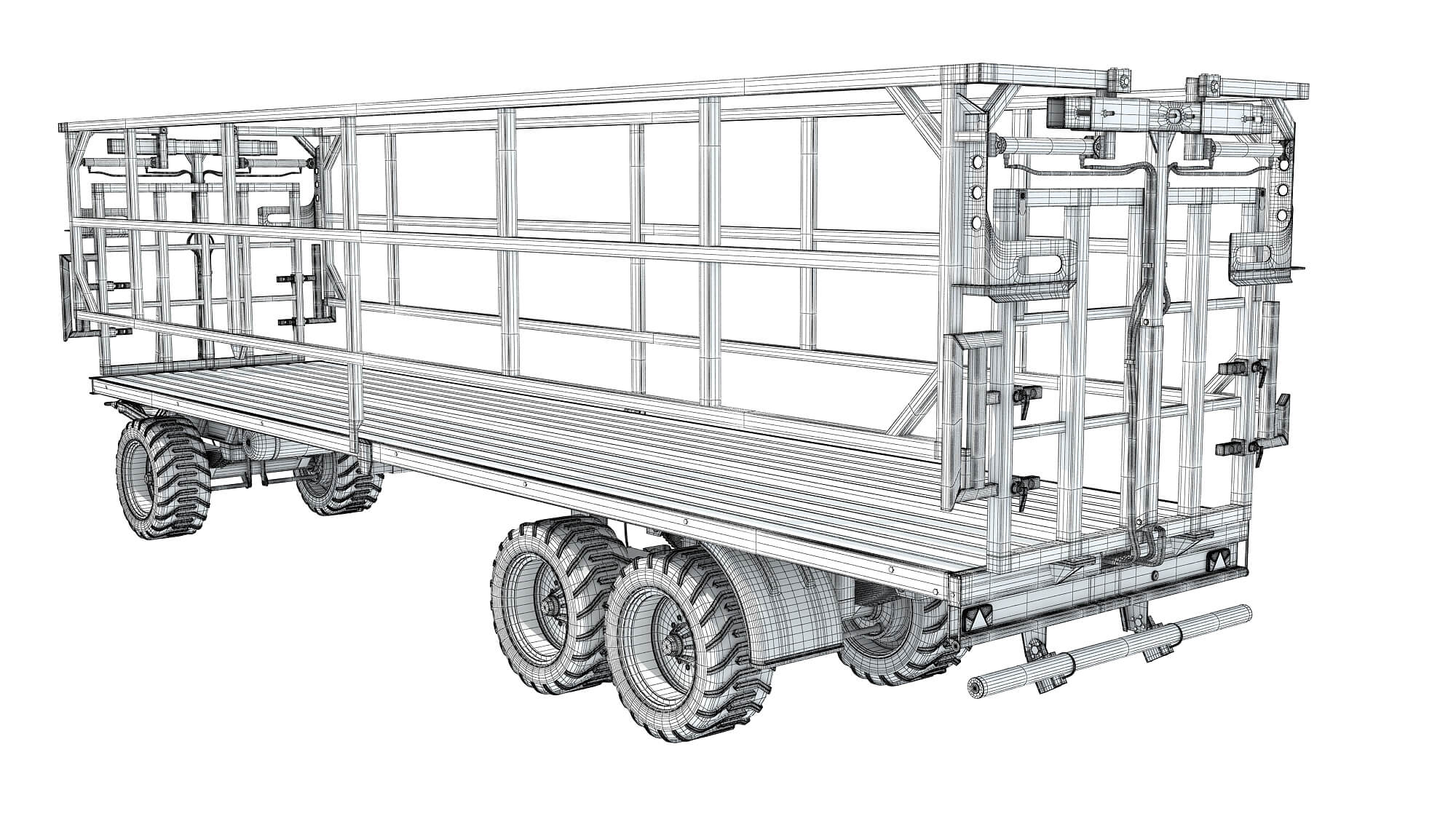 Farm Tractor Trailer - 3D Model by 3D Horse