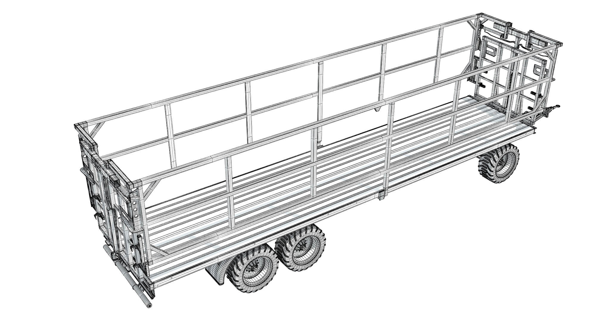 Farm Tractor Trailer - 3D Model by 3D Horse