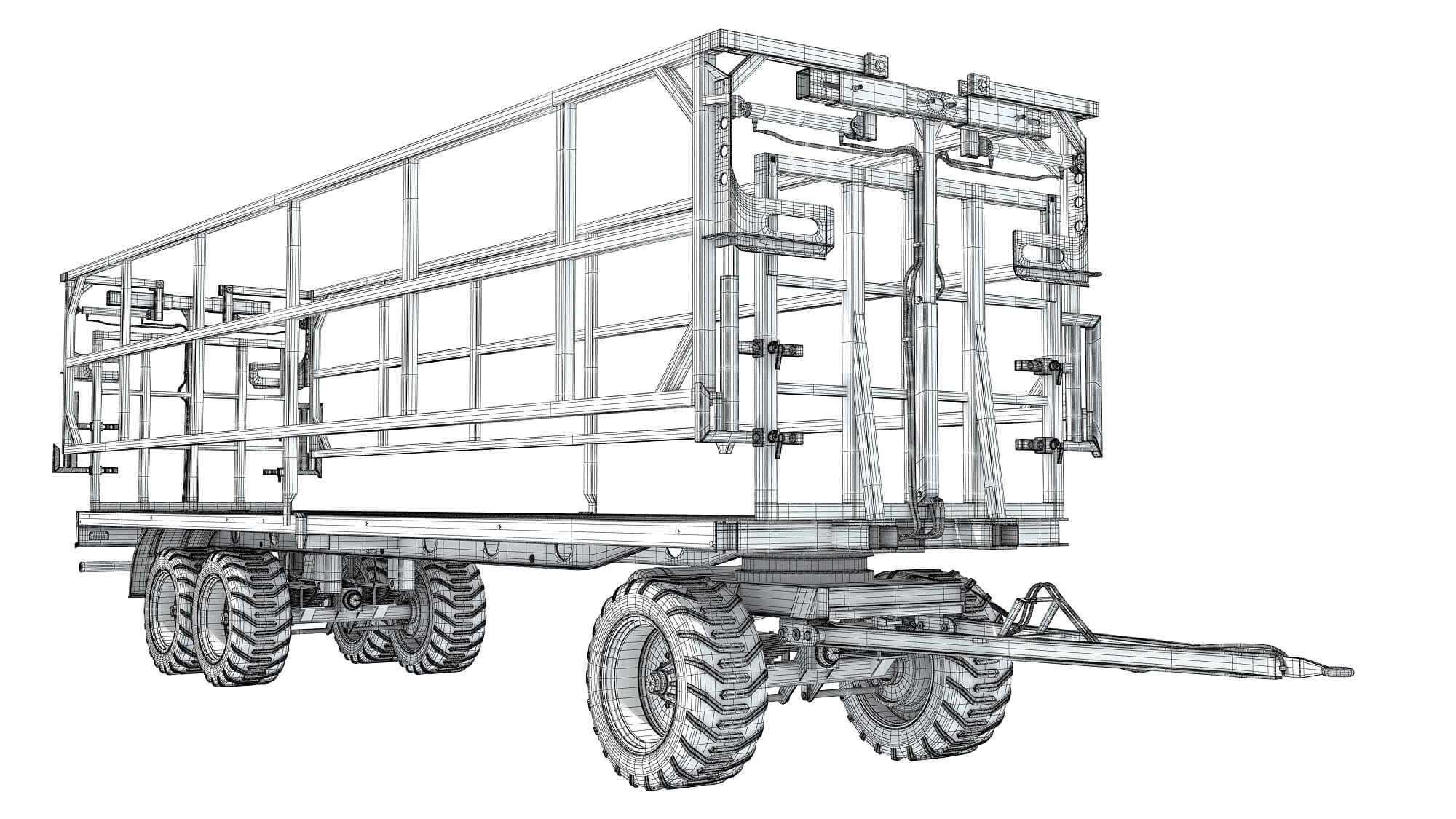 Farm Tractor Trailer - 3D Model by 3D Horse