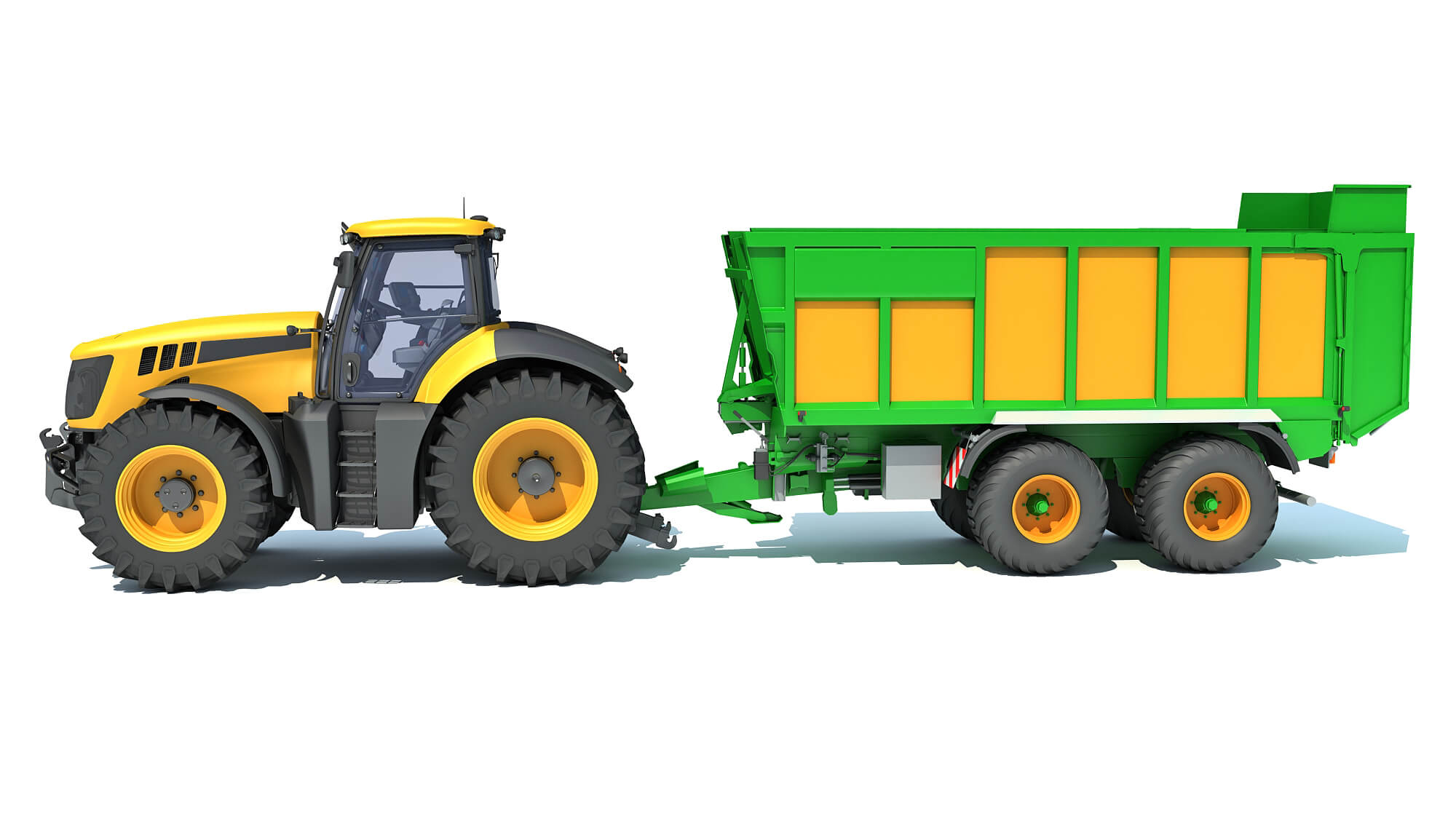 Farm Tractor with Trailer - 3D Model by 3D Horse
