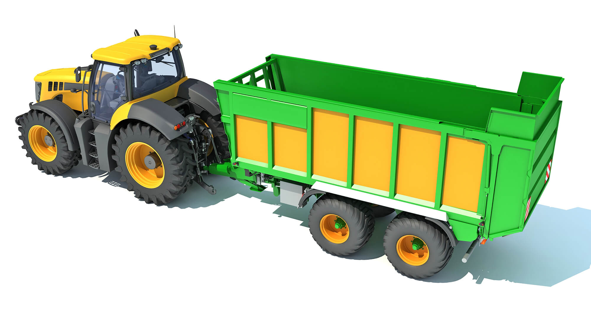Farm Tractor with Trailer - 3D Model by 3D Horse