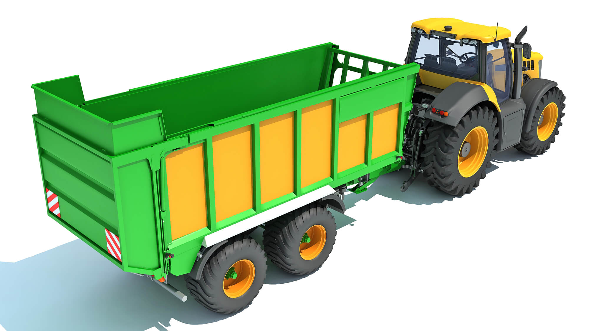 Farm Tractor with Trailer - 3D Model by 3D Horse