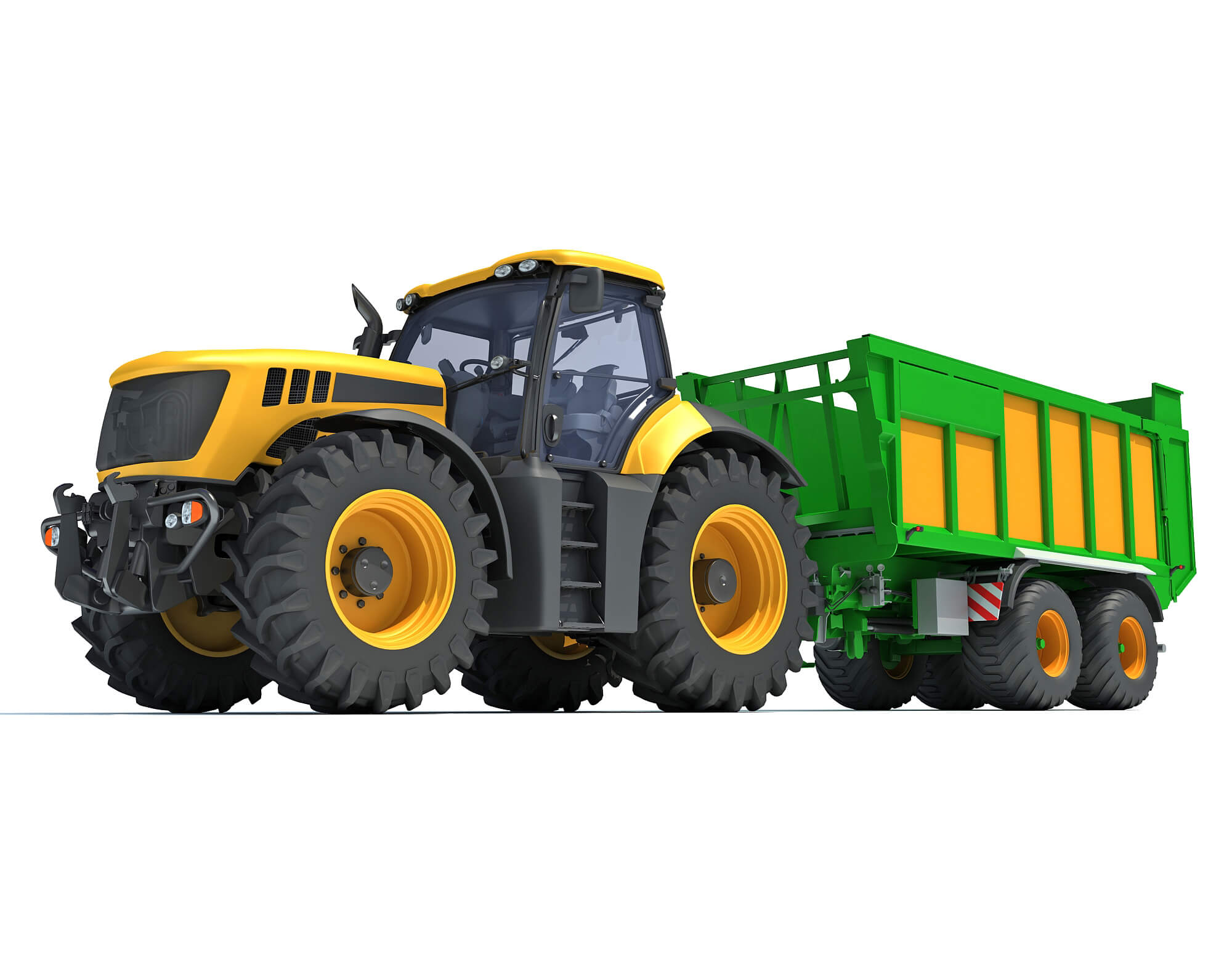 Farm Tractor with Trailer - 3D Model by 3D Horse