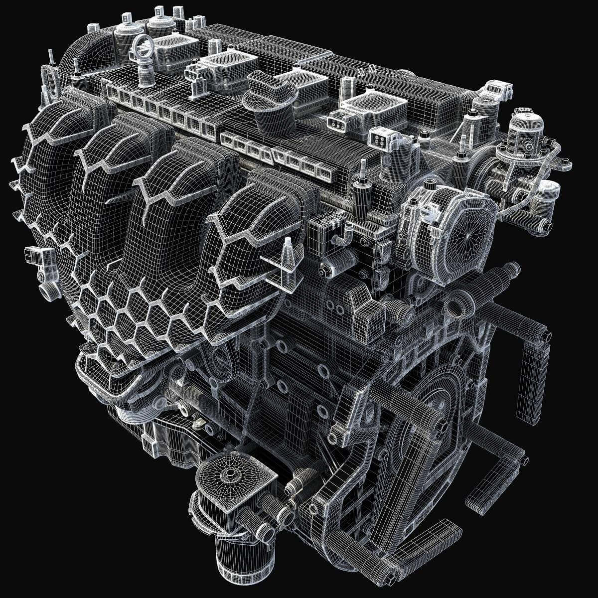 Ford Escape Engine - 3D Model by 3D Horse
