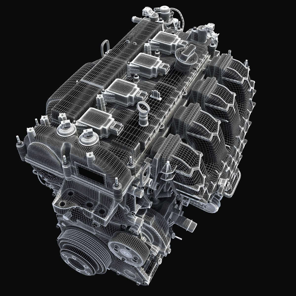 Ford Escape Engine - 3D Model by 3D Horse