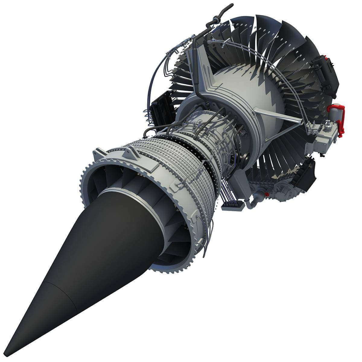 Full and Cutaway Turbofan Engine - 3D Model by 3D Horse